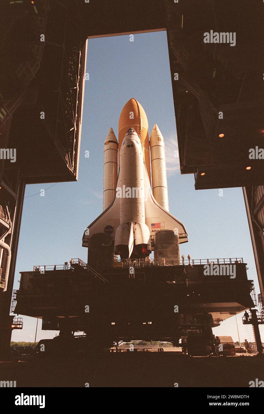KENNEDY SPACE CENTER Fla Space Shuttle Atlantis Inches Its Way Out