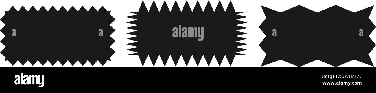 Serrated Rectangle A Set Of Uneven Zigzag Rectangular Shapes Black