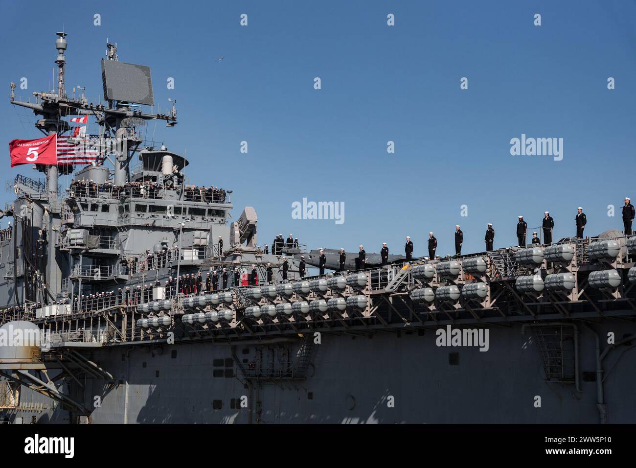 The Wasp Class Amphibious Assault Ship USS Bataan LHD 5 Assigned To