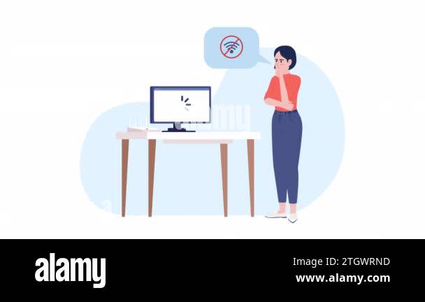 Animated Fix Internet Explainer Troubleshoot Issues Looped Flat 2D