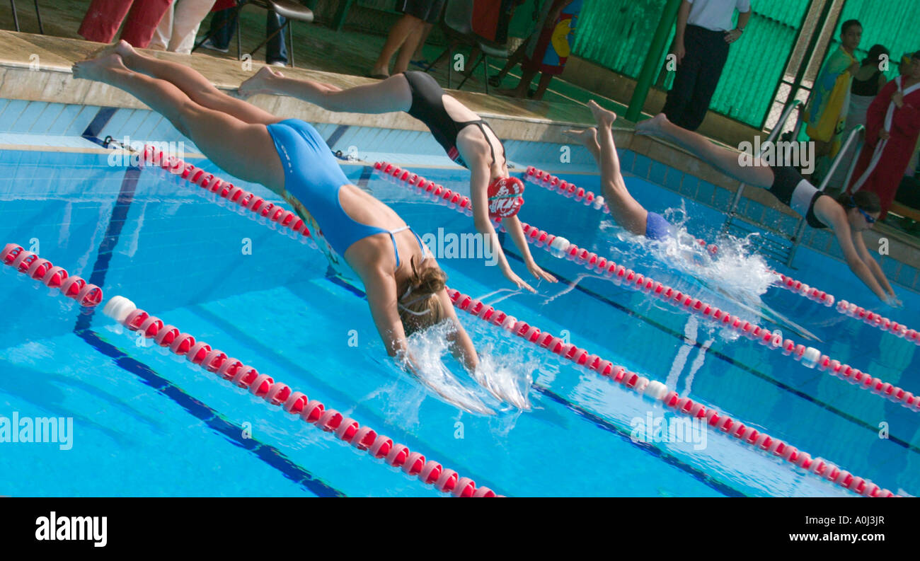 School Girls diving into swimming pool Stock Photo, Royalty Free Image ... School Girls diving into swimming pool Stock Photo, Royalty Free Image ...