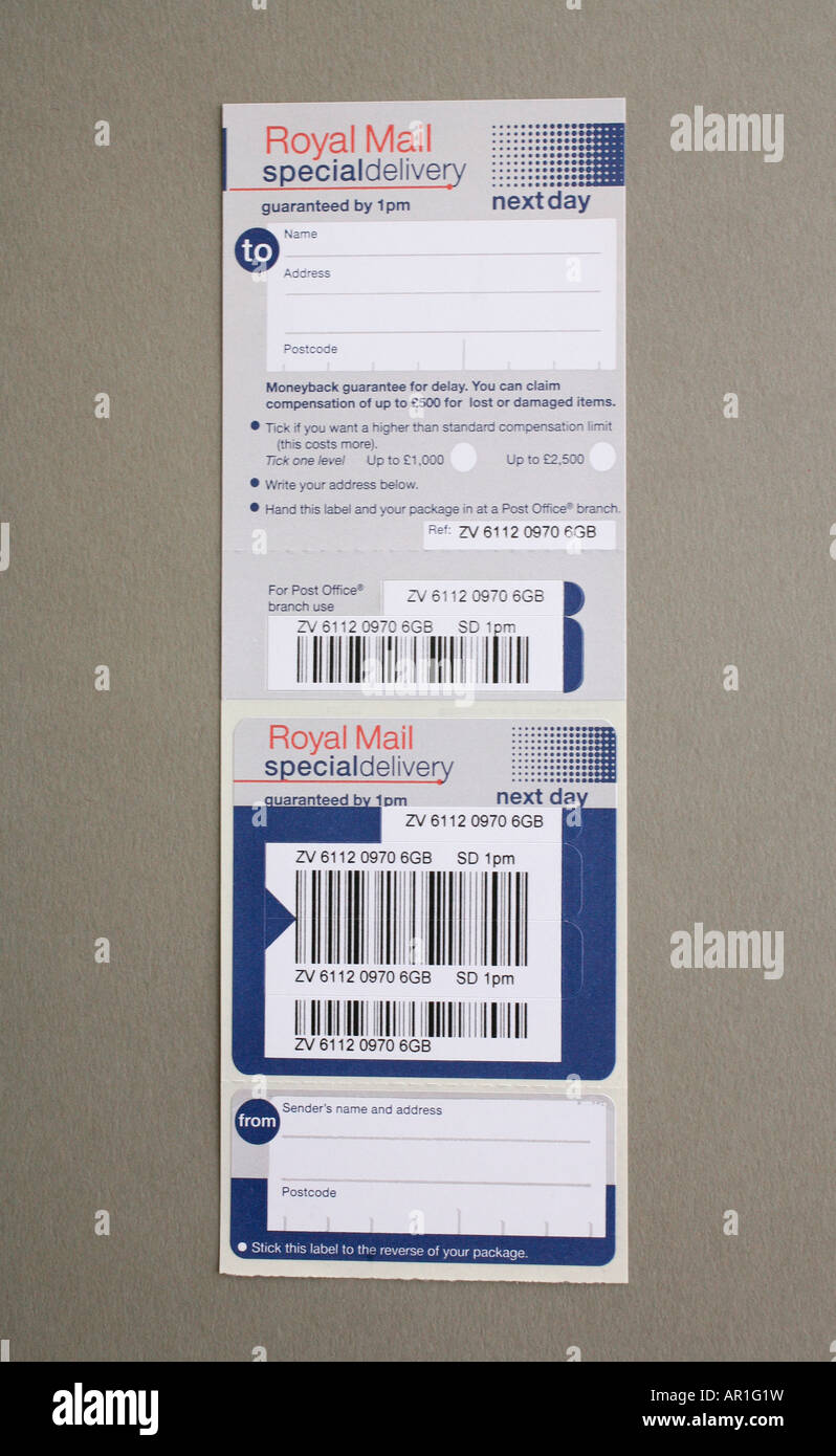 Royal Mail Special Delivery label Stock Photo, Royalty Free Image ... Royal Mail Special Delivery label Stock Photo, Royalty Free Image ...