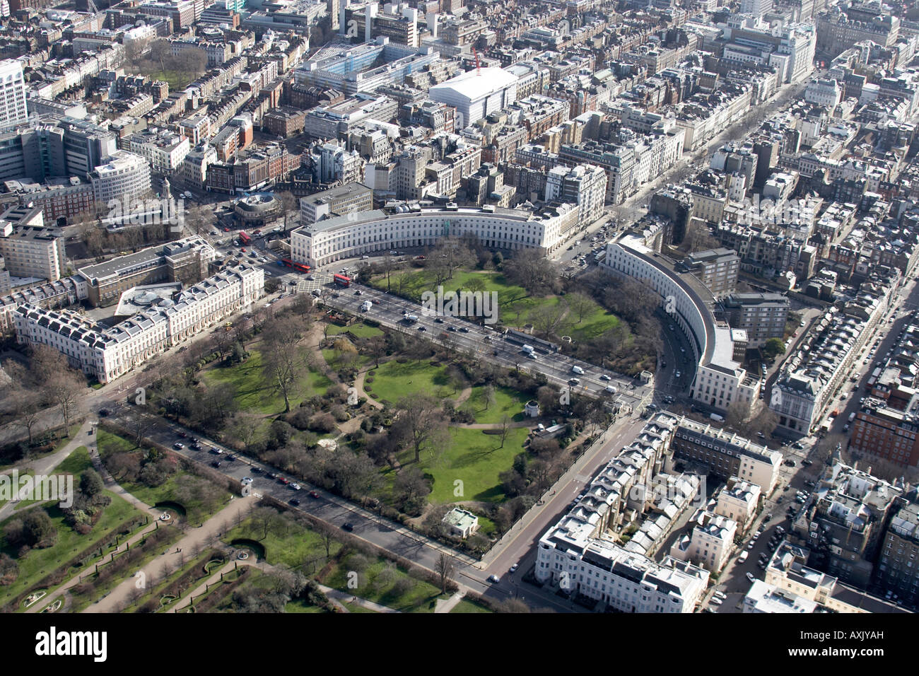 High level oblique aerial view south east of Park Crescent Park Stock ... High level oblique aerial view south east of Park Crescent Park Stock ...