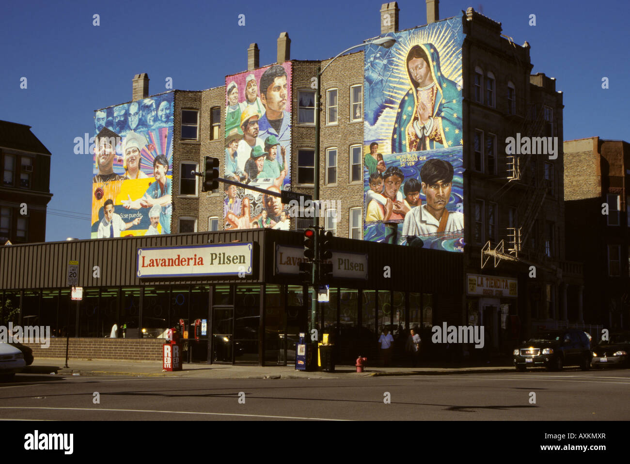 Pilsen, Chicago, Illinois, U. S. A. Mexican American Neighborhood Stock ...