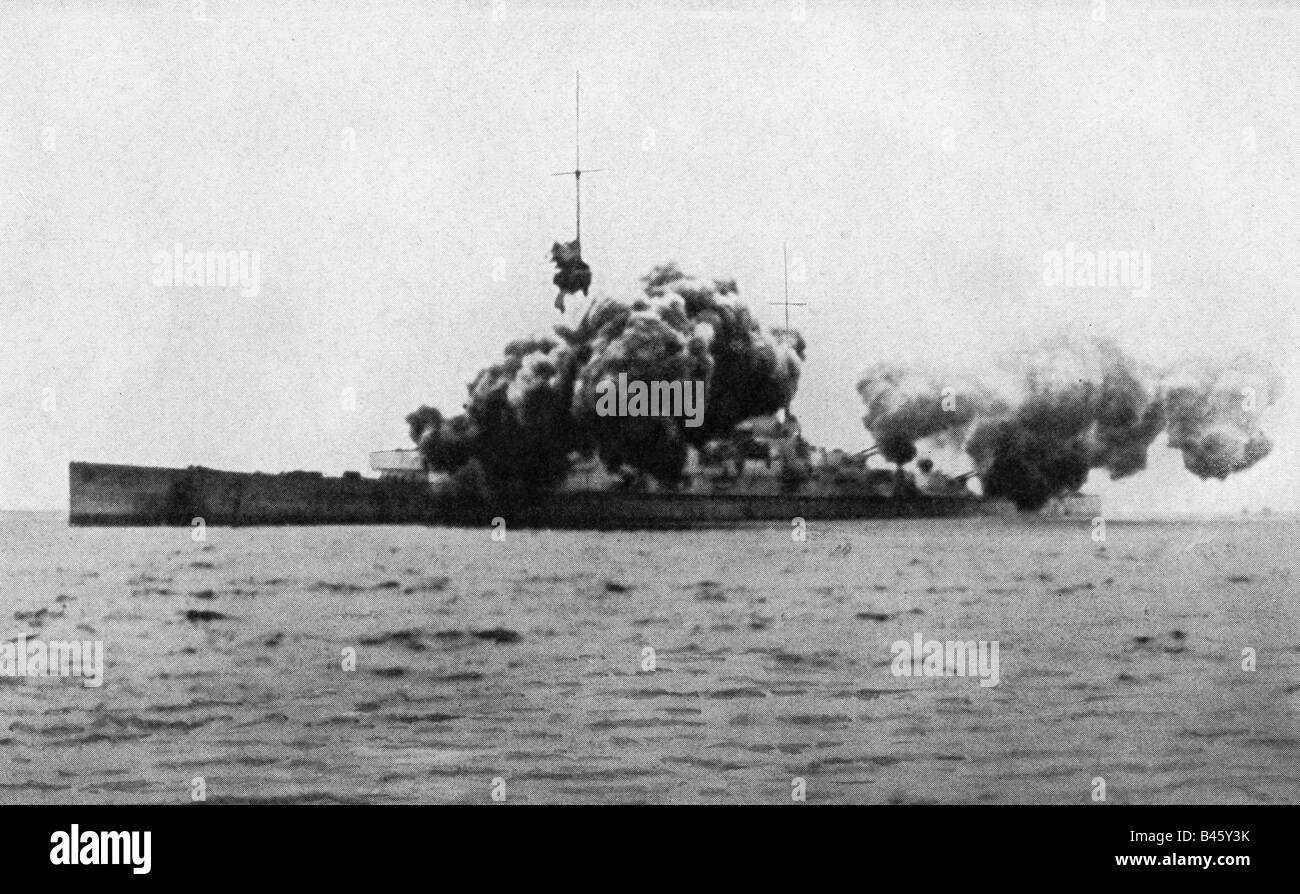 events, First World War / WWI, naval warfare, Battle of Jutland Stock ...