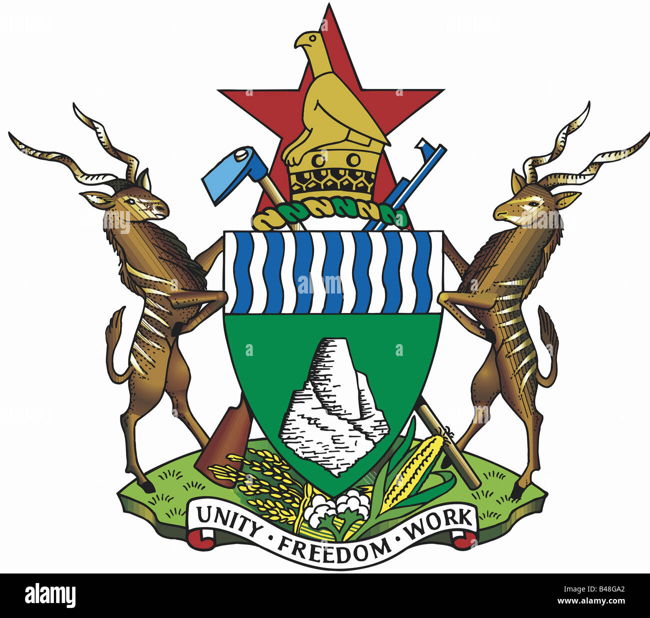 Heraldry Coat Of Arms Zimbabwe National Coat Of Arms Symbol Stock 