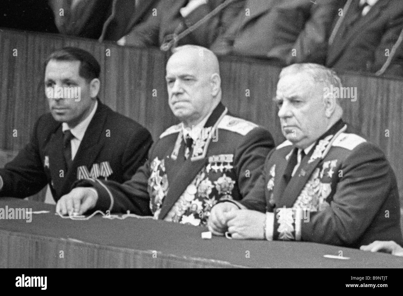 Soviet Union Marshals Nikolai Krylov right and Georgy Zhukov during ... Soviet Union Marshals Nikolai Krylov right and Georgy Zhukov during ...