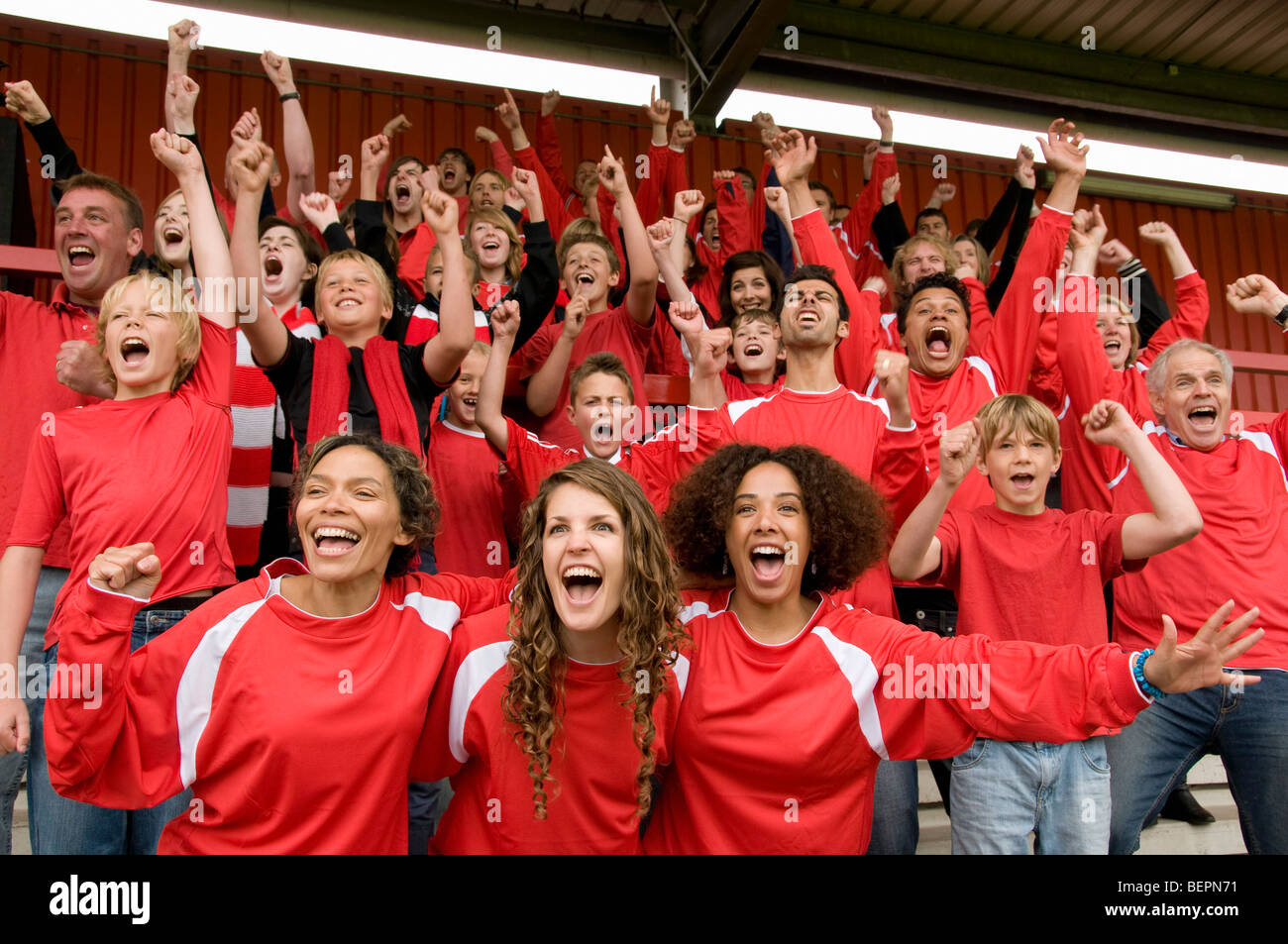 Group of football supporters celebrating Stock Photo, Royalty Free ... Group of football supporters celebrating Stock Photo, Royalty Free ...
