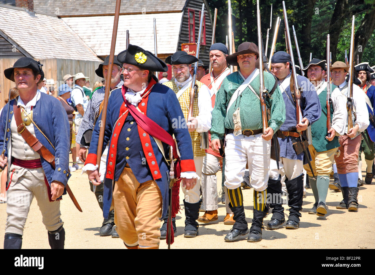 Minutemen - costumed American Revolutionary War (1770's) era Stock ...