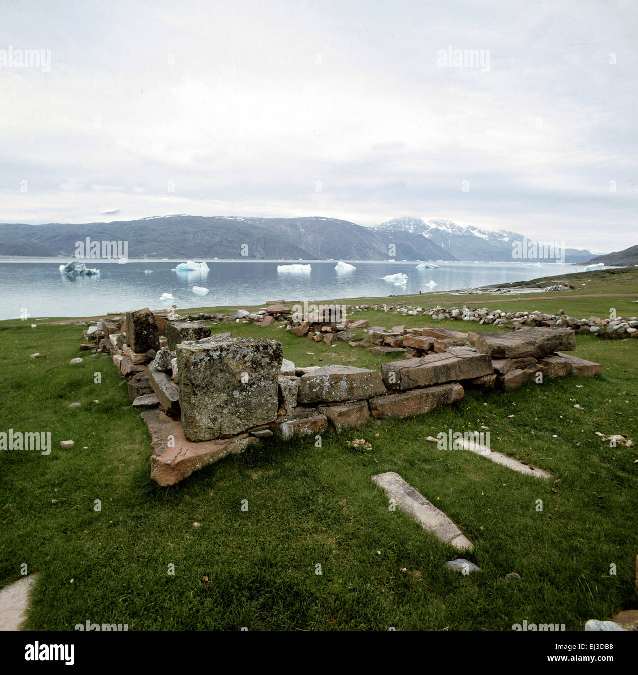 Brattahlid, the eastern Viking settlement founded by Erik the Red Stock ...