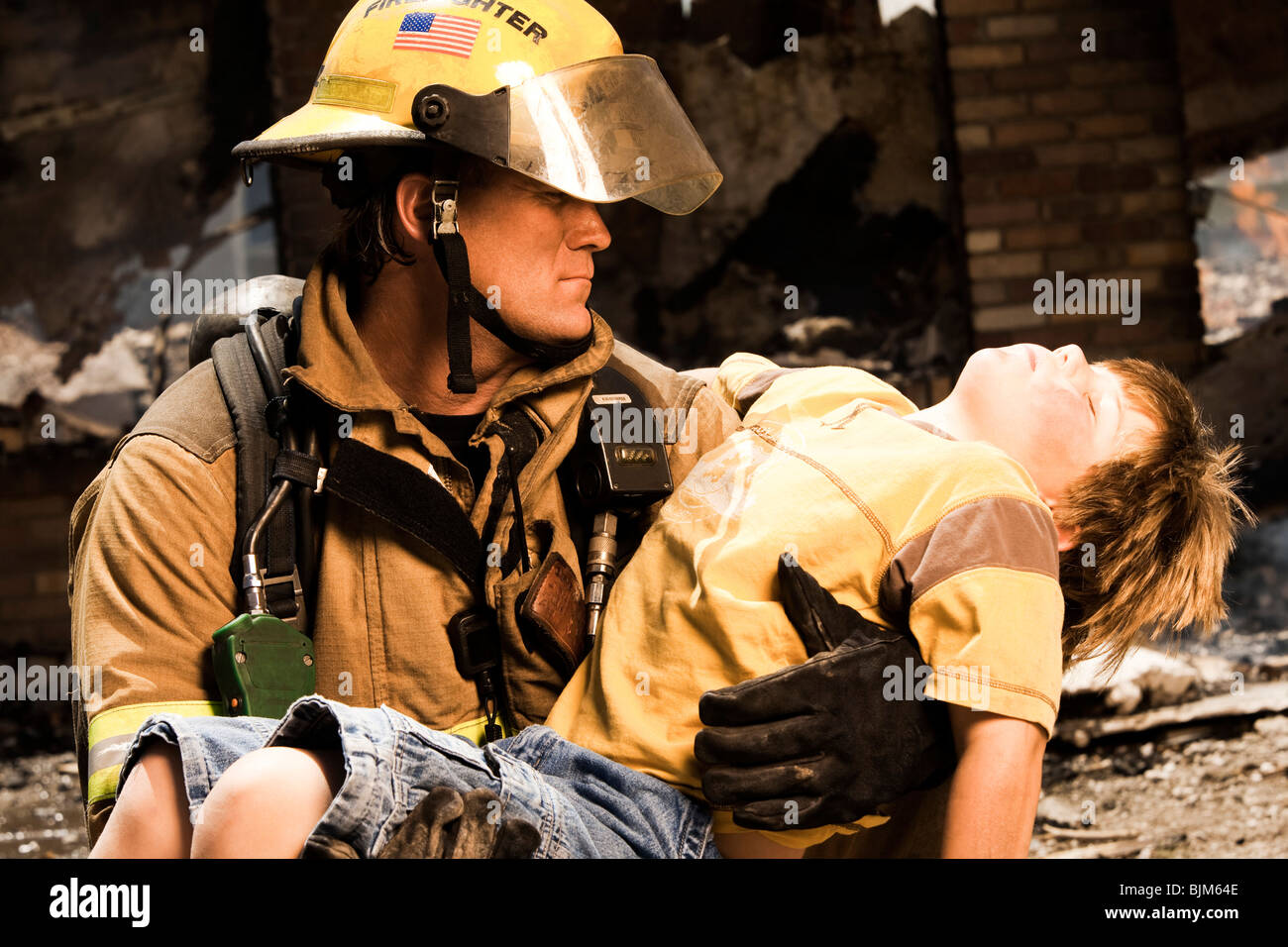 Fire fighter rescuing child Stock Photo, Royalty Free Image: 28718046 ... Fire fighter rescuing child Stock Photo, Royalty Free Image: 28718046 ...