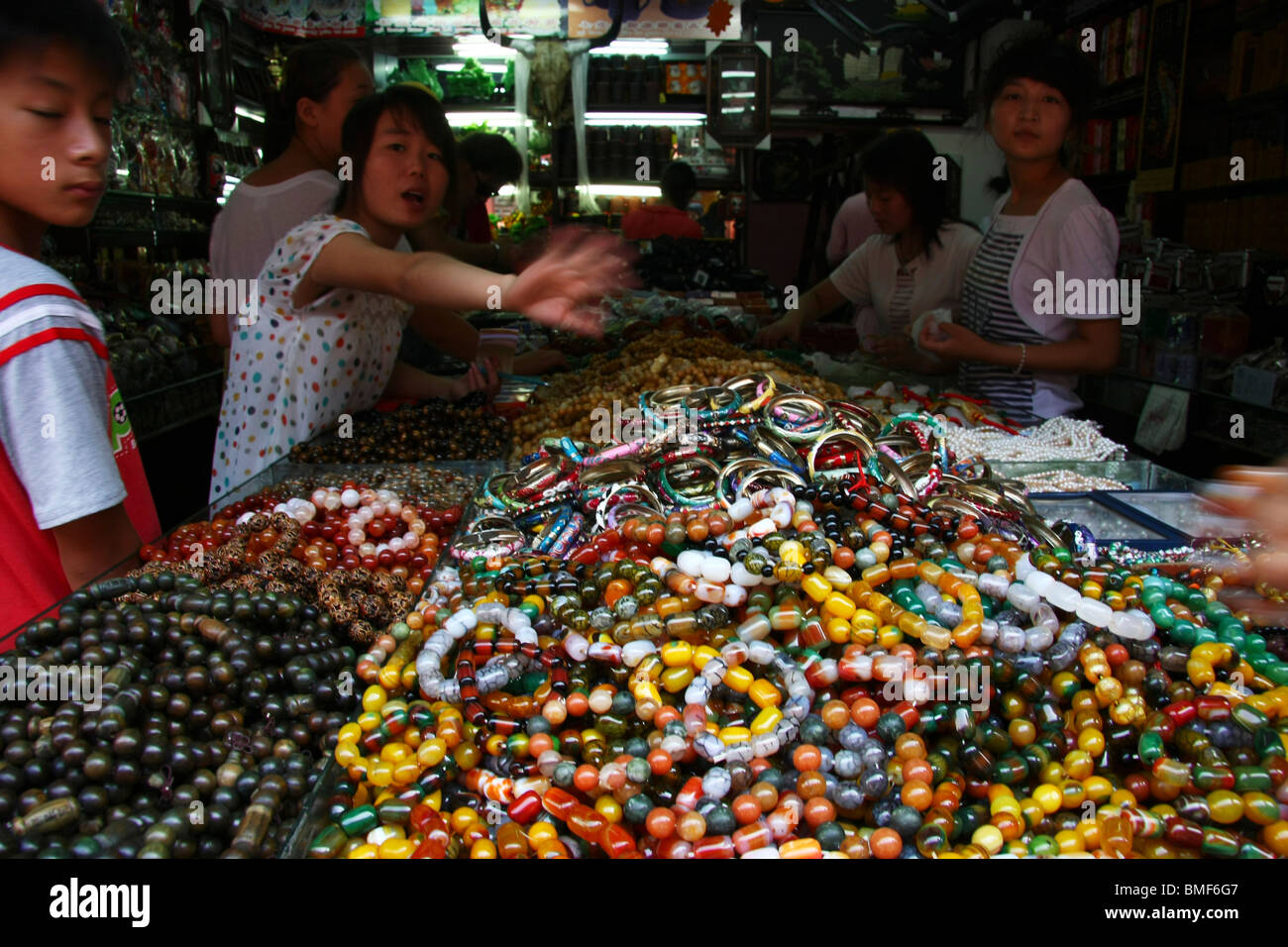 People shopping in a souvenir store, Qibao Town, Minhang District Stock ... People shopping in a souvenir store, Qibao Town, Minhang District Stock ...