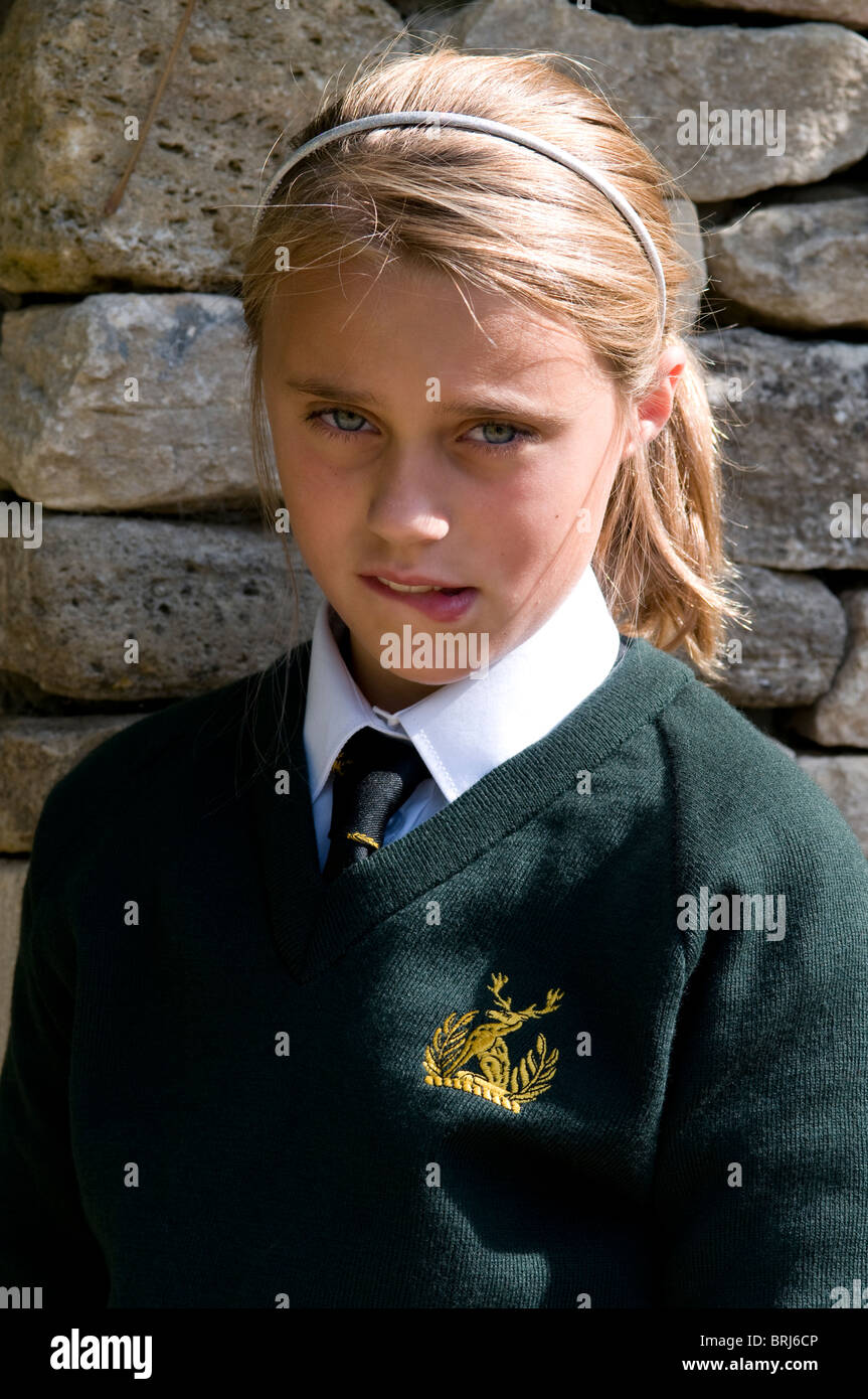 Portrait of a schoolgirl wearing school uniform biting her lip Stock ... Portrait of a schoolgirl wearing school uniform biting her lip Stock ...