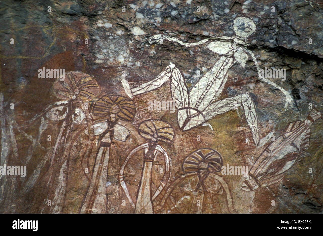 Aboriginal Aborigines art Australia rock paintings Kakadu national Stock Photo, Royalty Free ...