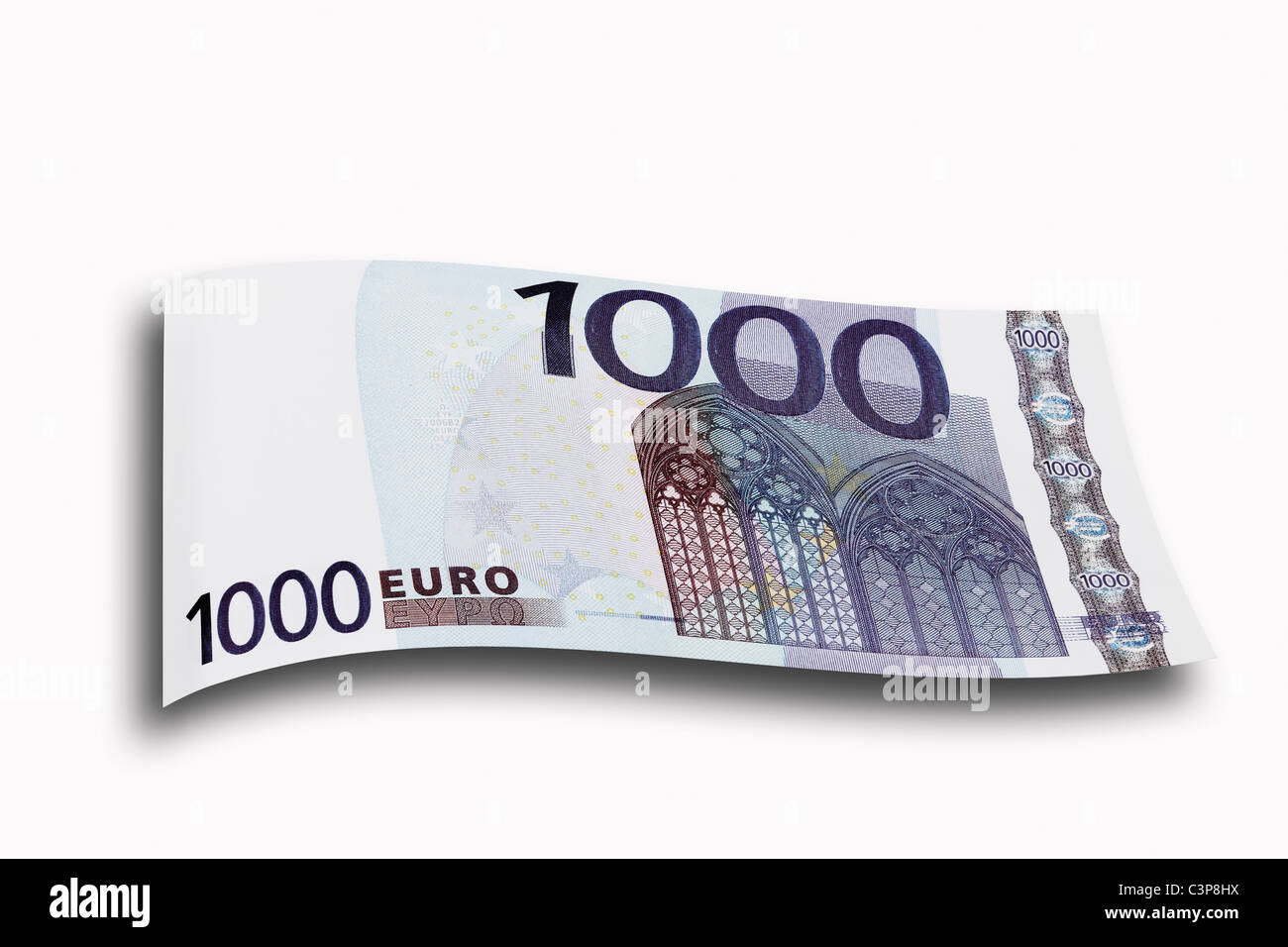 1000 Euro Note On White Background Close up Stock Photo 36754422 Alamy