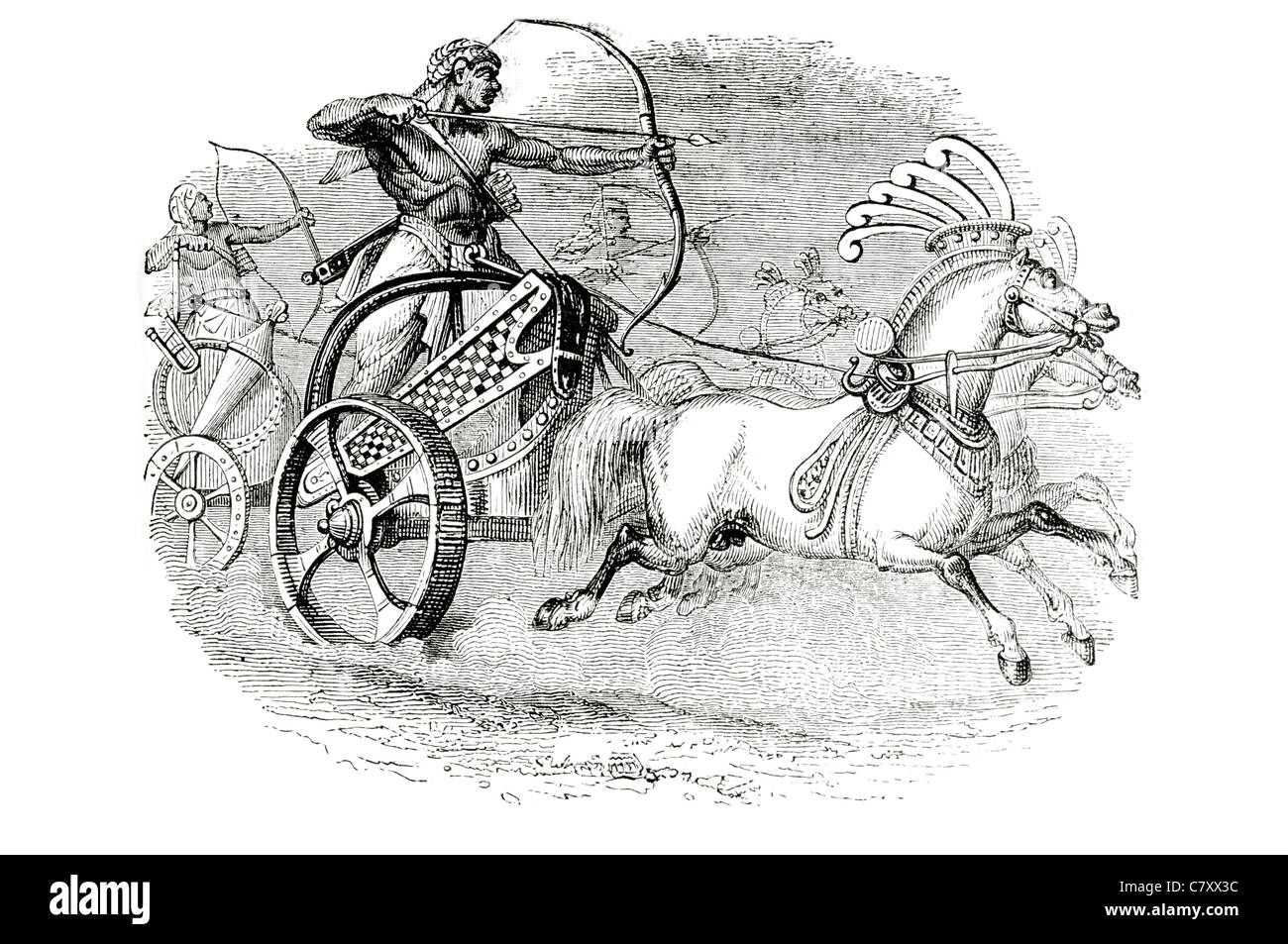 Egyptian war chariot military bow arrow soldier vehicle ancient Stock ...