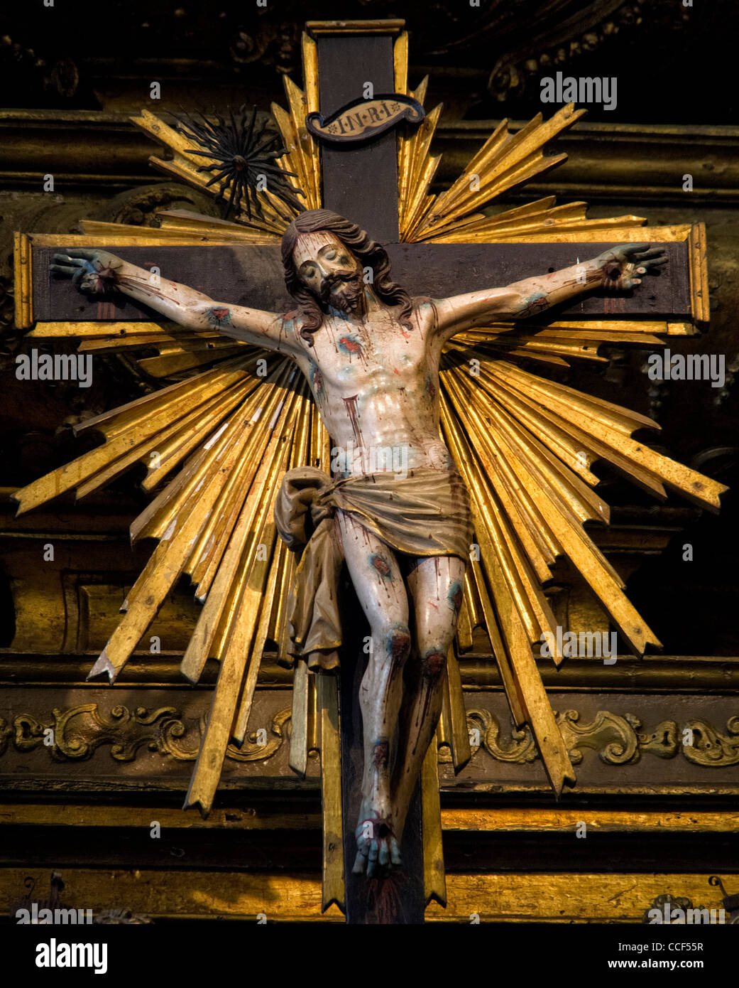 Ancient statue of crucified Jesus Christ Stock Photo, Royalty Free ... Ancient statue of crucified Jesus Christ Stock Photo, Royalty Free ...