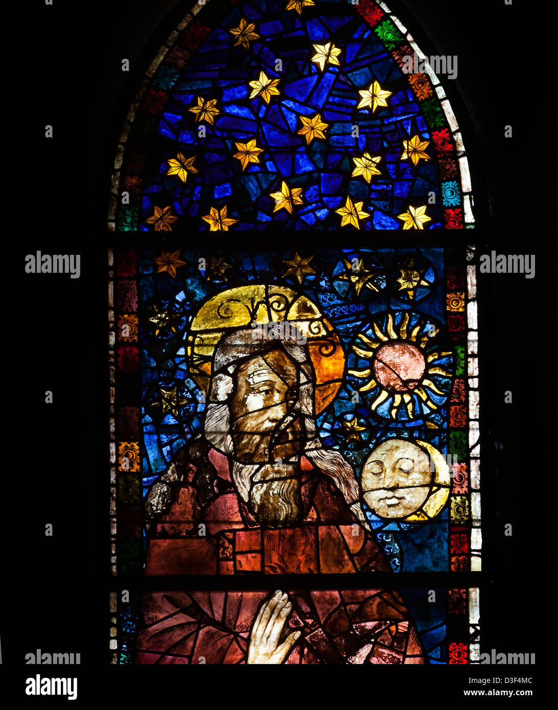 Medieval Stained Glass In The Gothic Cathedral Of Leon Province Of