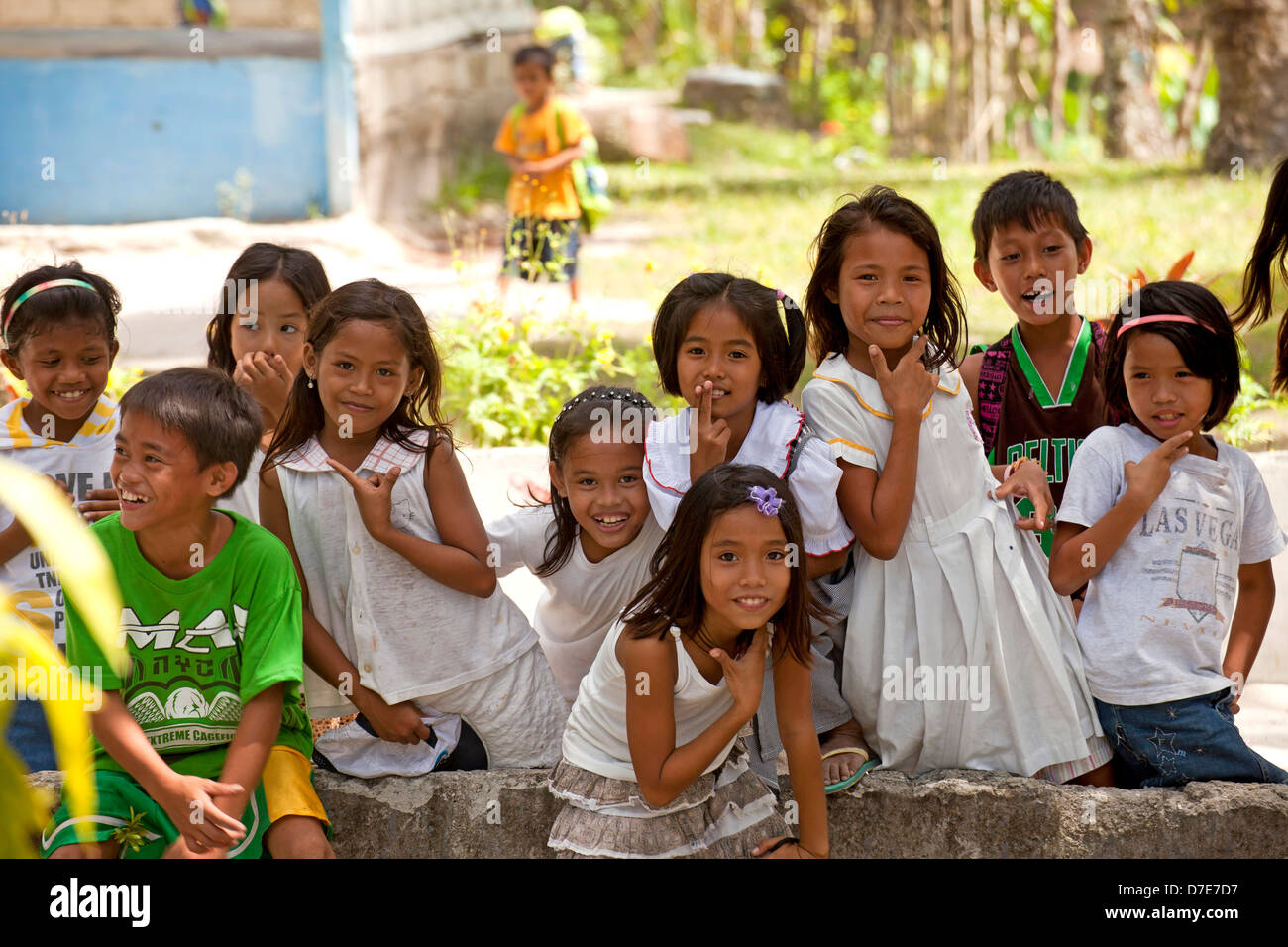 Happy Girls At A School In Port Barton Palawan Island Philippines 6079