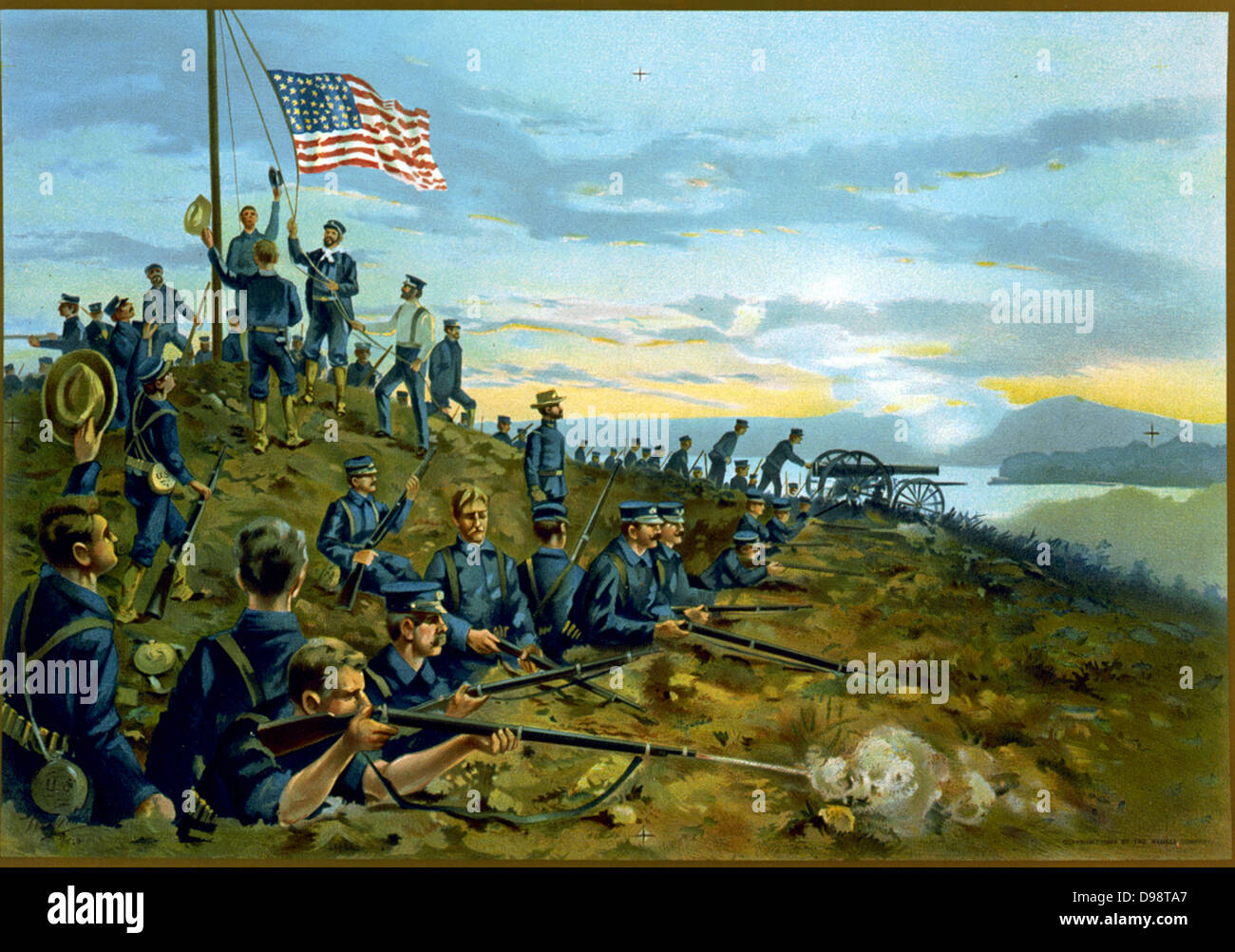 Spanish-Cuban-American War 1898: US Marines raising the Stock Photo ... Spanish-Cuban-American War 1898: US Marines raising the Stock Photo ...