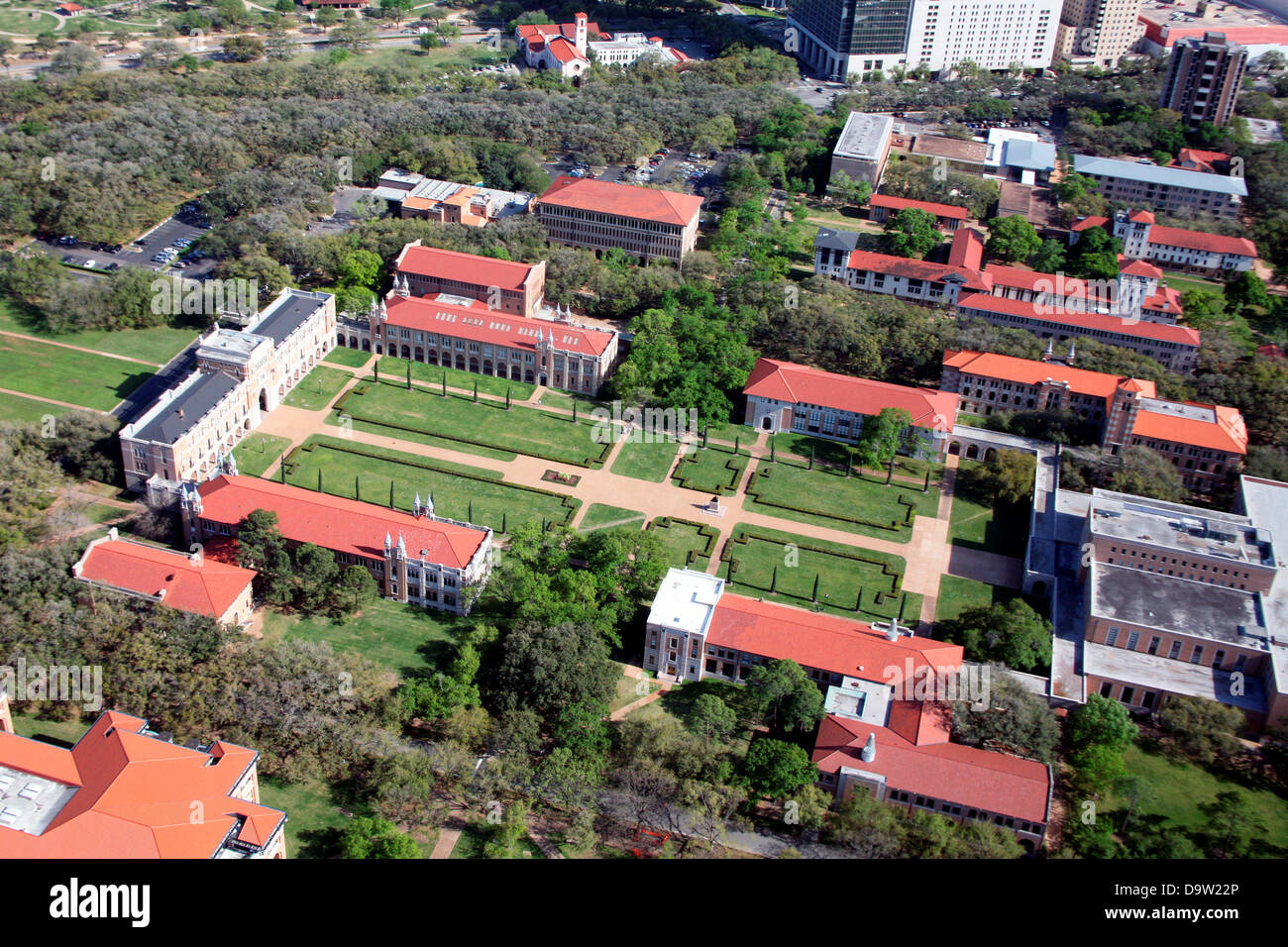 Aerial of the Rice University main campus Stock Photo, Royalty Free ... Aerial of the Rice University main campus Stock Photo, Royalty Free ...