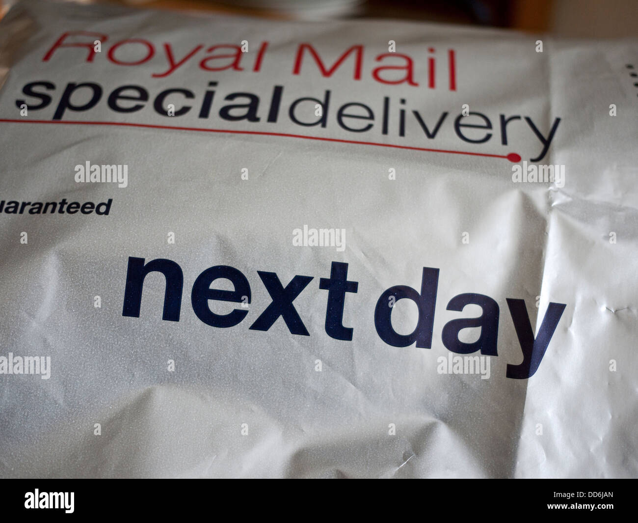 Royal Mail Special Delivery Guaranteed Next Day Delivery Stock Photo