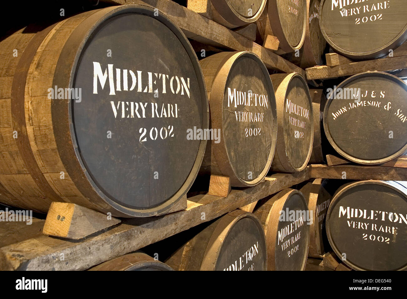Jameson whiskey barrels. The Old Midleton distillery. Cork. Ireland Stock Photo, Royalty Free ...