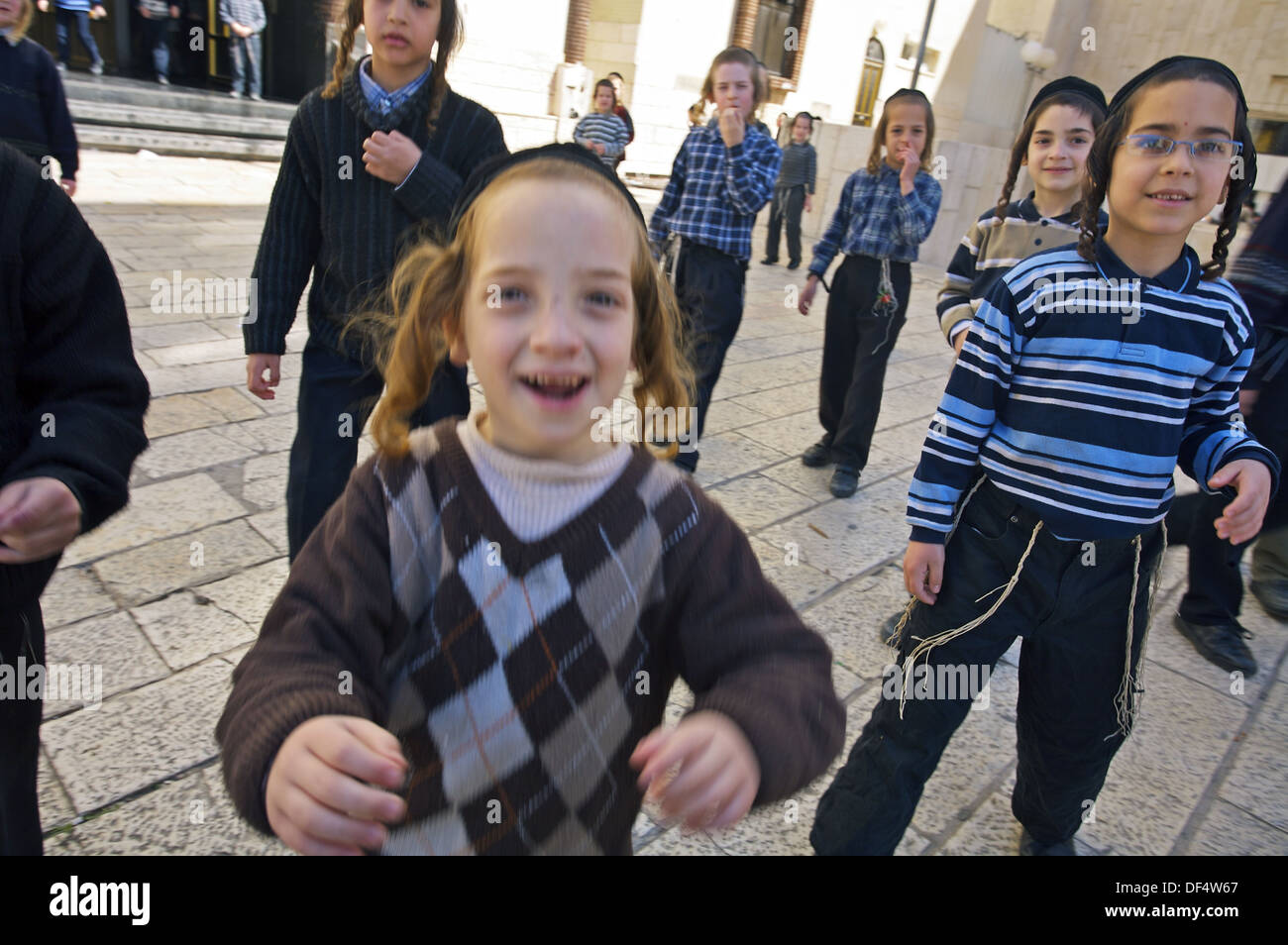 Orthodox Jewish children, Tel Aviv, Israel Stock Photo, Royalty Free ...