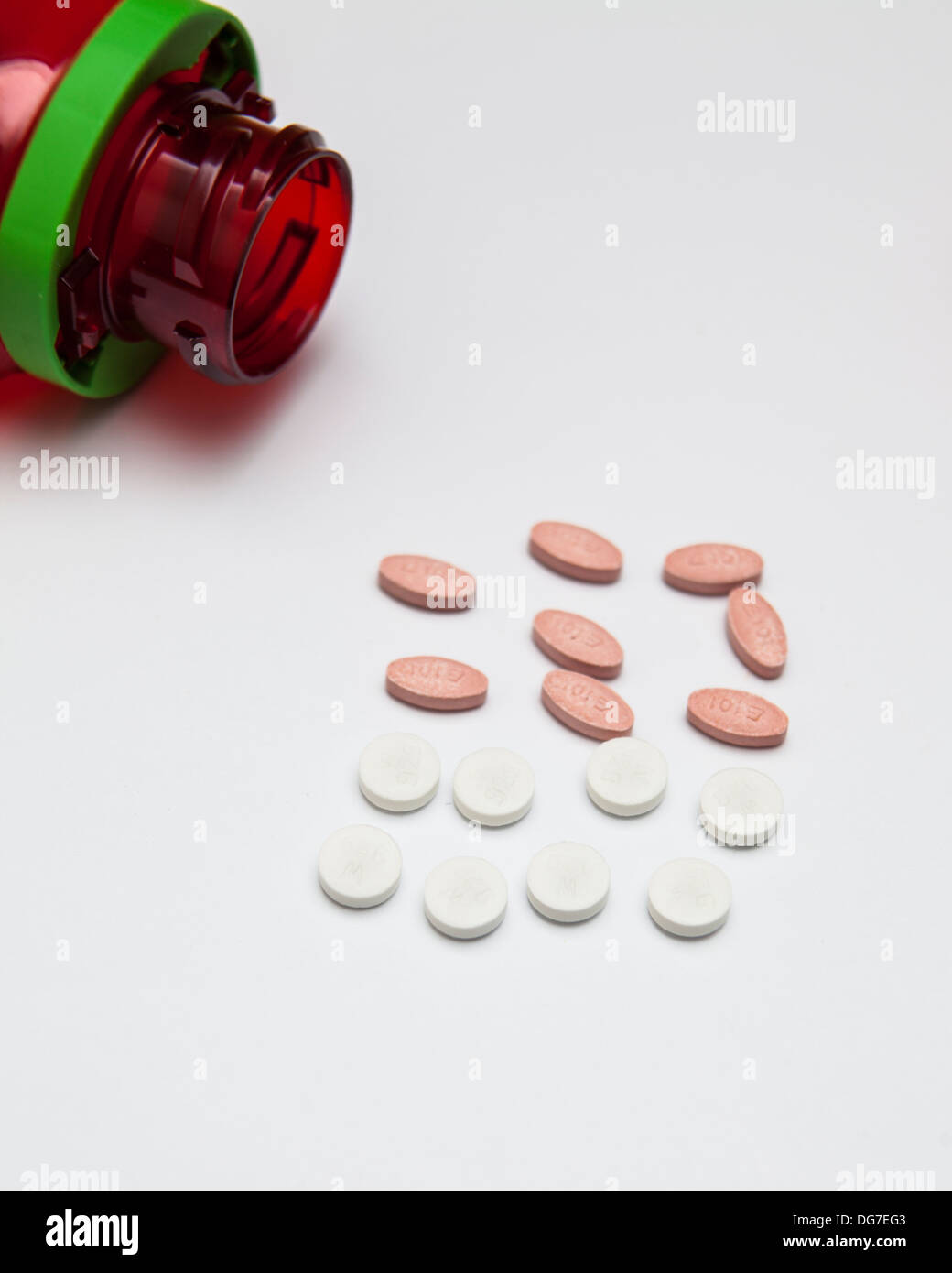 Two Different Types Of 10mg Lisinopril Pills A Blood Pressure Stock