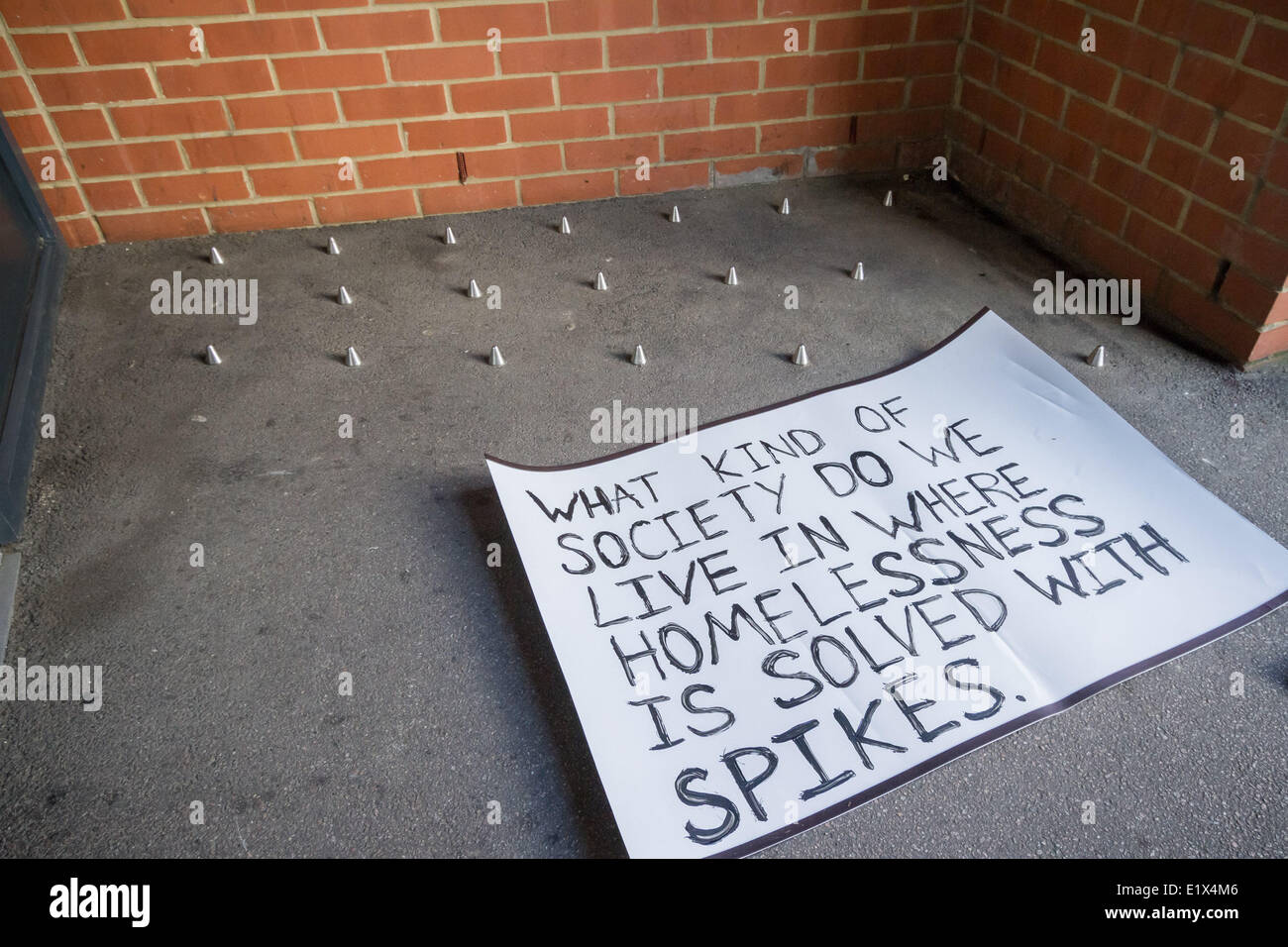 London, UK. 10th June 2014. Anti-Homeless Spikes Protest outside Stock ... London, UK. 10th June 2014. Anti-Homeless Spikes Protest outside Stock ...
