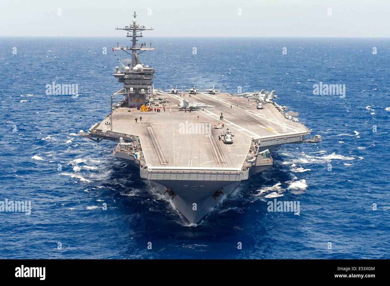 US Navy Nimitz-class aircraft carrier USS Theodore Roosevelt July 16 Stock Photo, Royalty Free ...