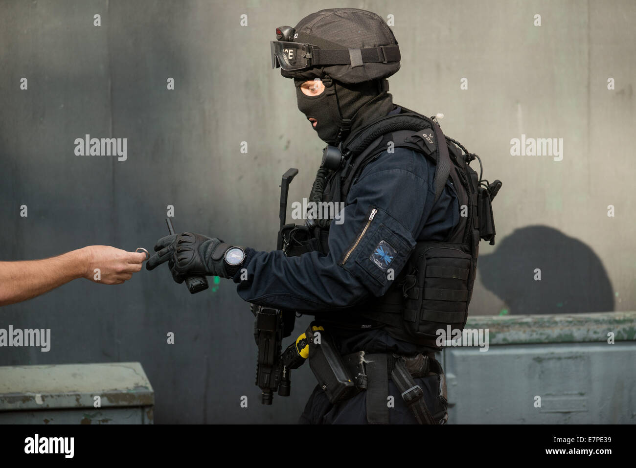 Glasgow, UK. 22nd Sep, 2014. Specialist Firearms officers from the Stock Photo, Royalty Free ...
