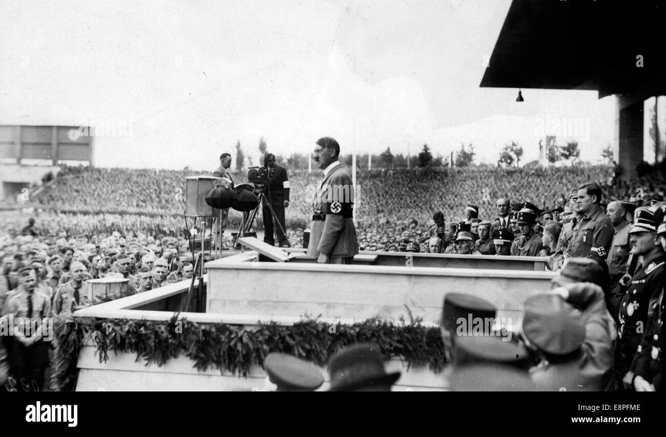 Nuremberg Rally 1933 in Nuremberg, Germany - Adolf Hitler on the Stock ... Nuremberg Rally 1933 in Nuremberg, Germany - Adolf Hitler on the Stock ...