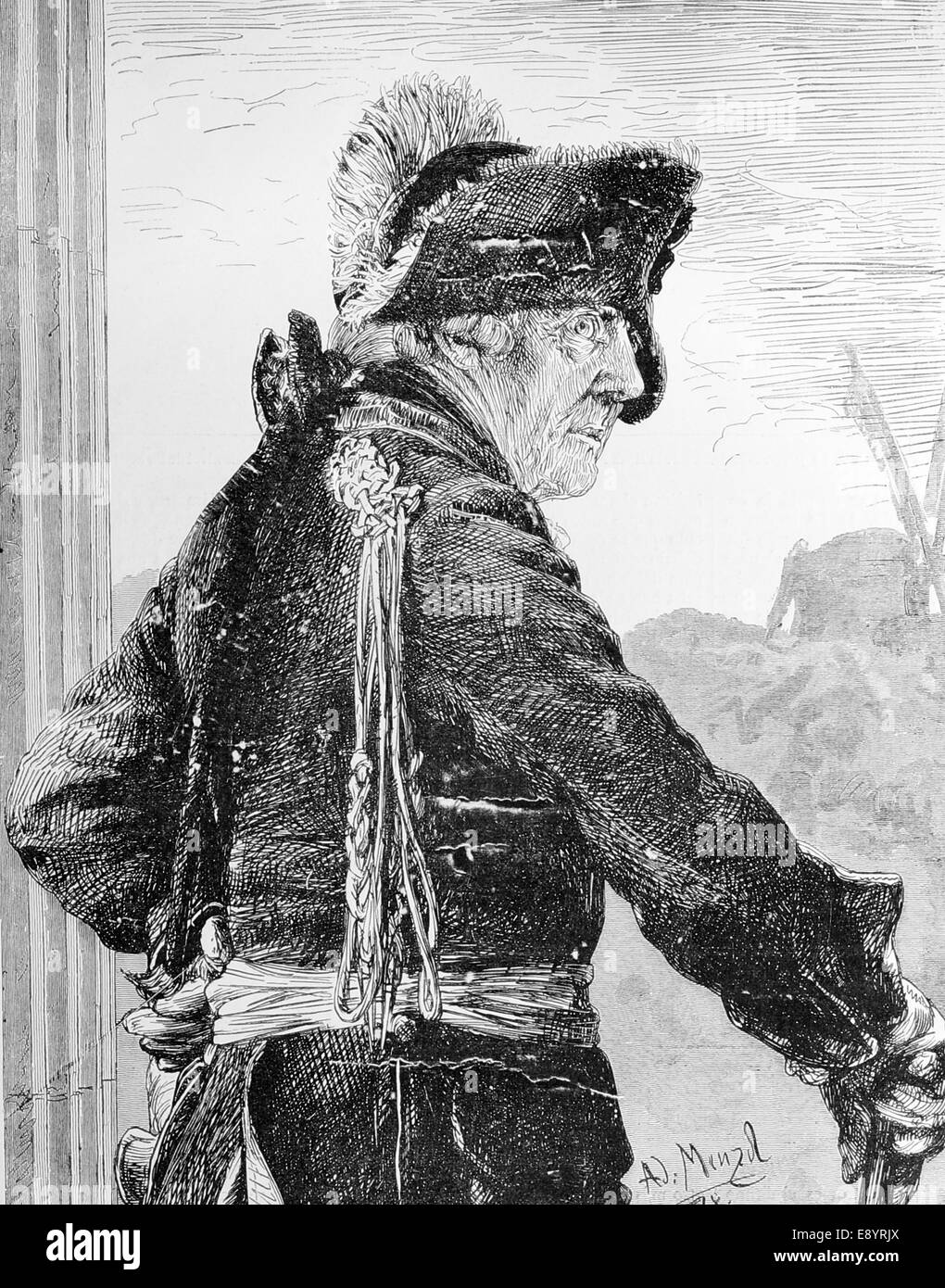 Frederick II the Great (1712-1786). King of Prussia. Drawing by Stock ... Frederick II the Great (1712-1786). King of Prussia. Drawing by Stock ...