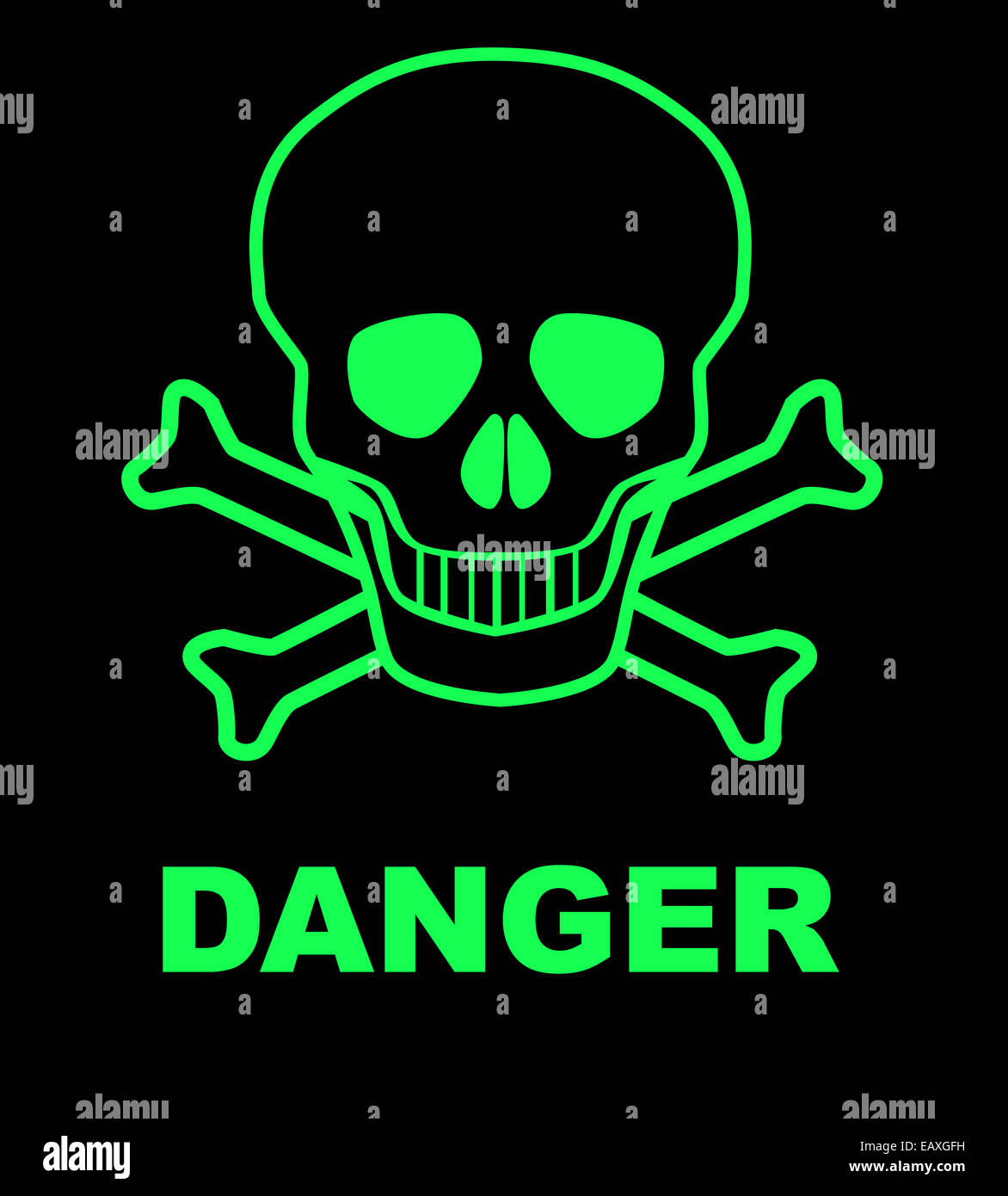 Skull and crossbones danger sign over a black background Stock Photo ... Skull and crossbones danger sign over a black background Stock Photo ...