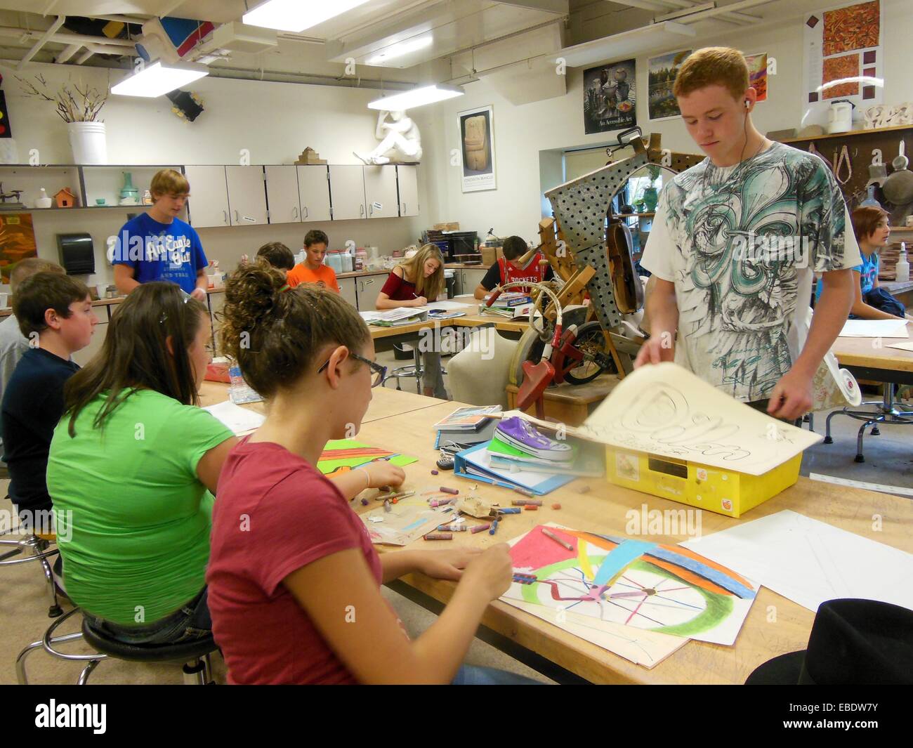High School Art Class Wellsville New York USA Stock Photo Royalty 