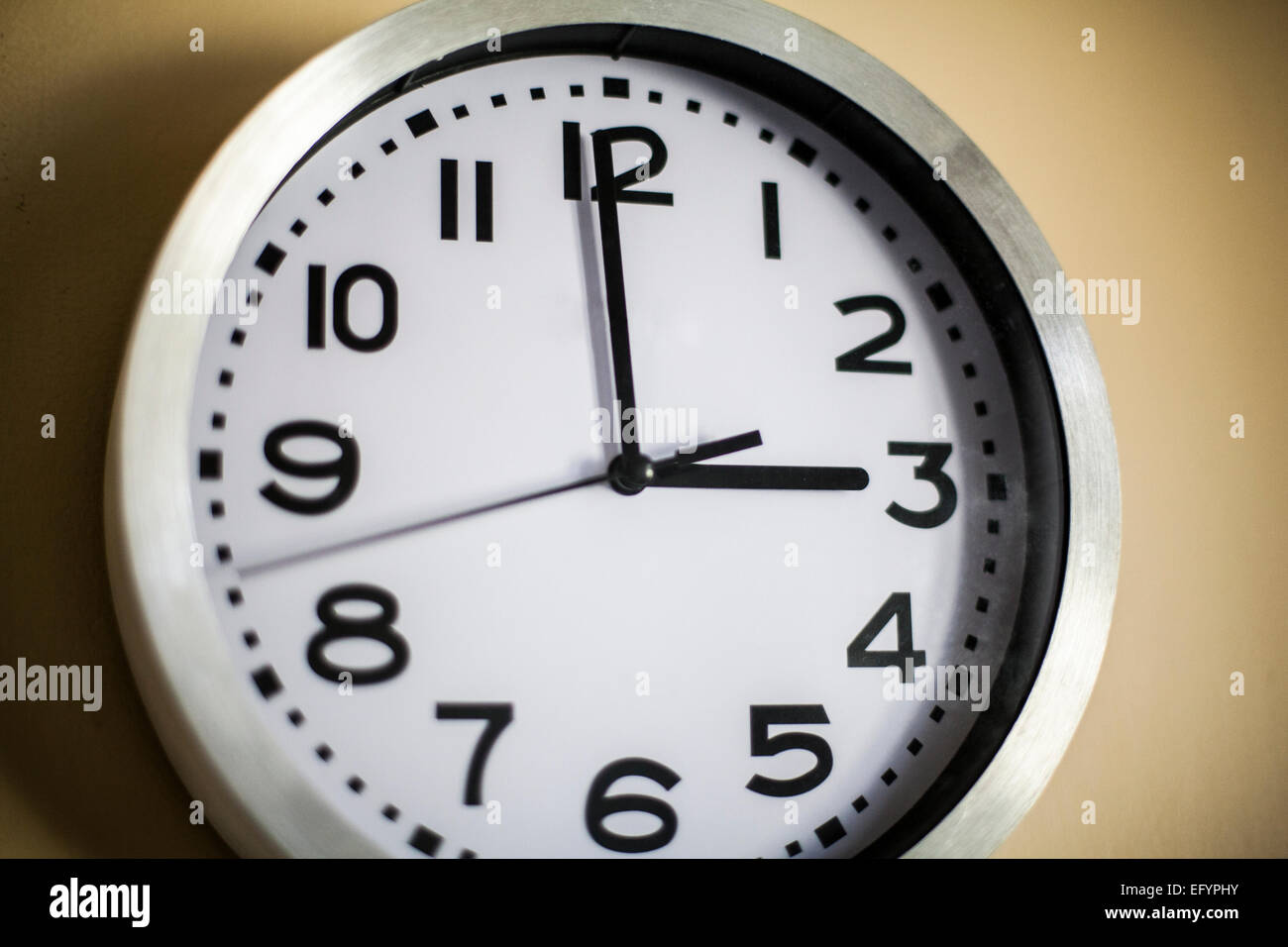Clock on the wall showing the time of 3 O'Clock Stock Photo, Royalty ... Clock on the wall showing the time of 3 O'Clock Stock Photo, Royalty ...