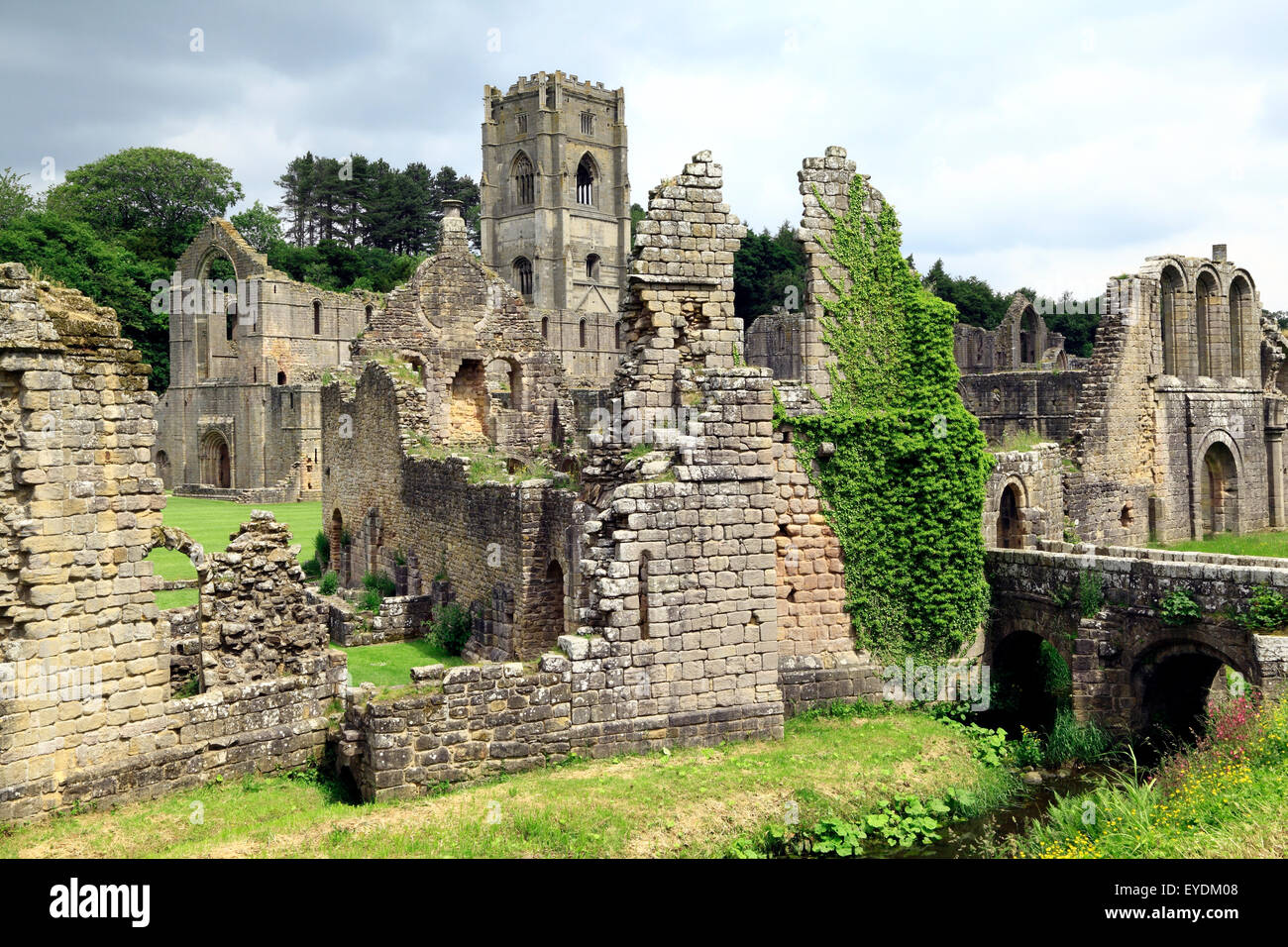 Fountains Abbey, medieval Cistercian monastery, monastic ruins Stock ... Fountains Abbey, medieval Cistercian monastery, monastic ruins Stock ...