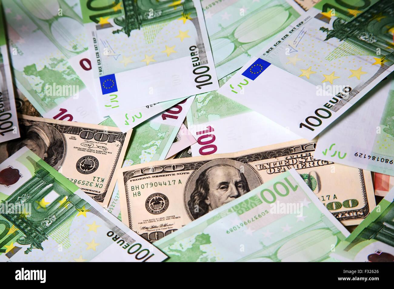 100 Euros And 100 Dollars Money Stack Stock Photo Royalty Free Image