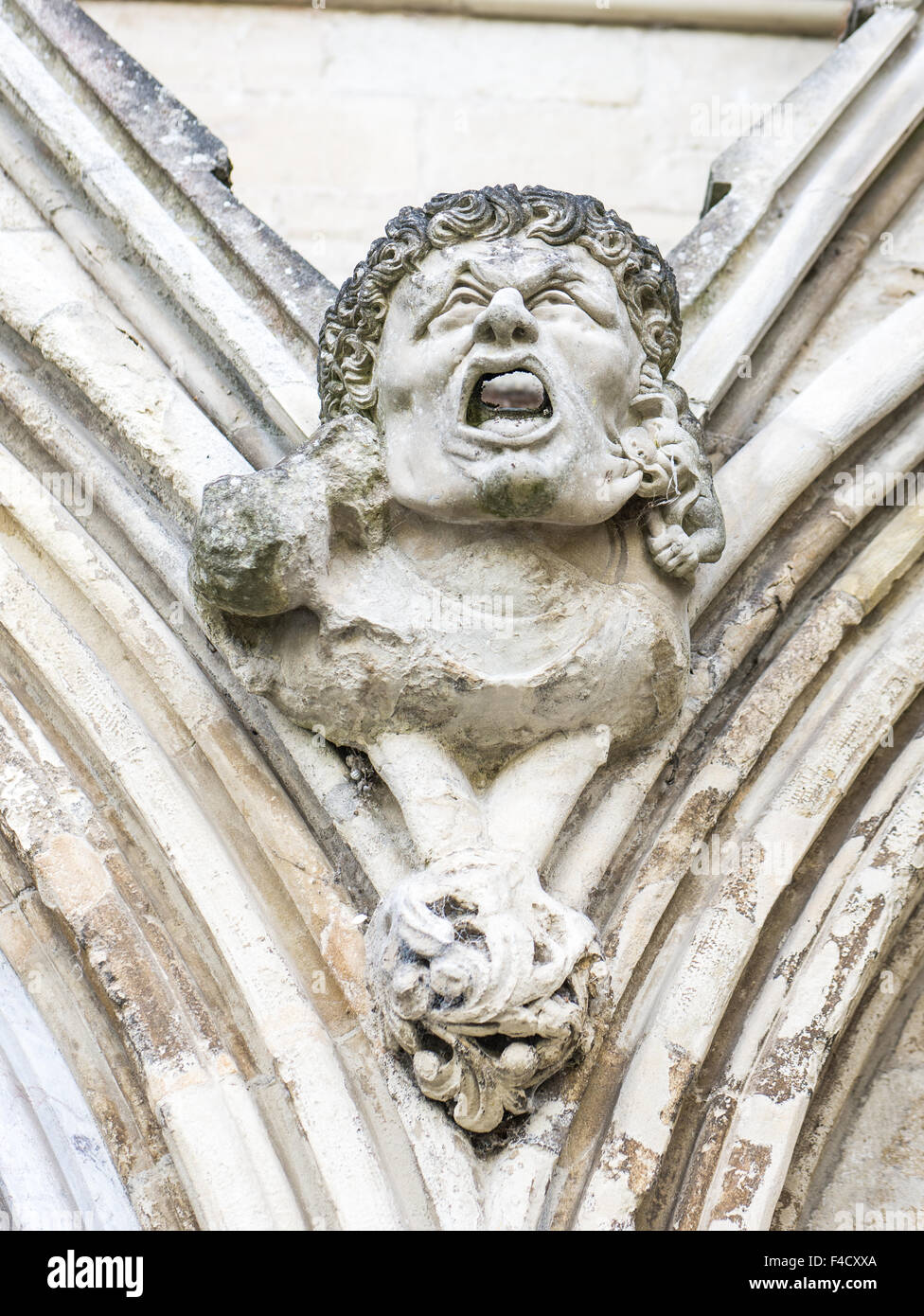 Grotesque at Salisbury cathedral, a medieval thirteenth century Stock ... Grotesque at Salisbury cathedral, a medieval thirteenth century Stock ...