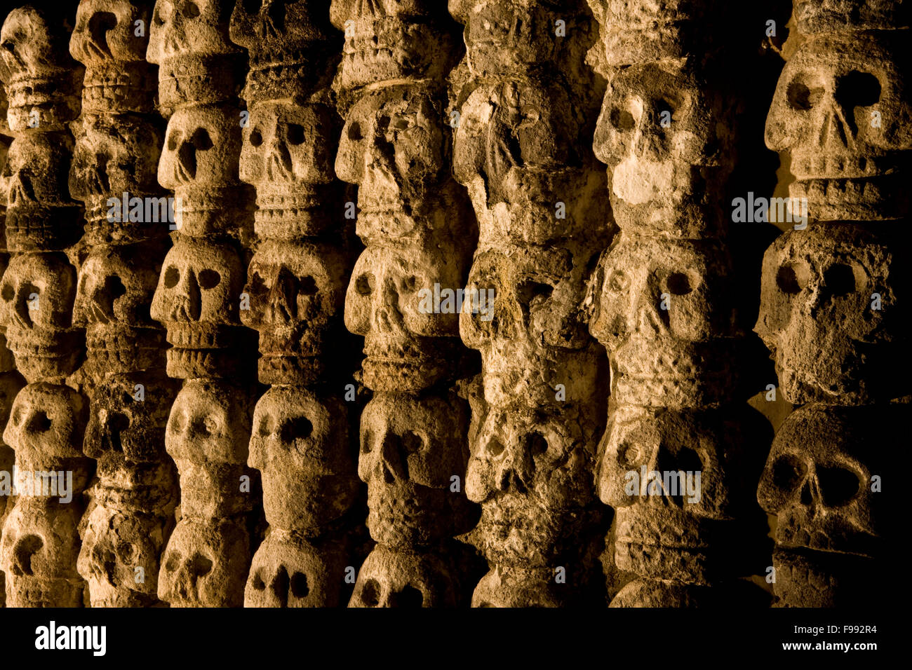 Tzompantli Stone, Templo Mayor, Mexico City, Mexico Stock Photo ...