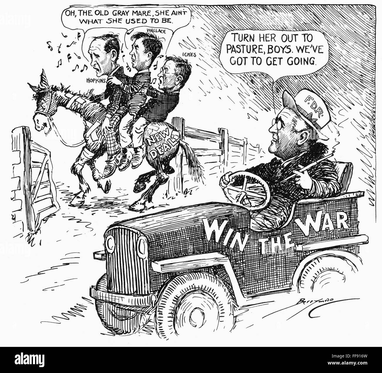 NEW DEAL: CARTOON, 1943. /nAmerican cartoon by Clifford Berryman Stock ... NEW DEAL: CARTOON, 1943. /nAmerican cartoon by Clifford Berryman Stock ...