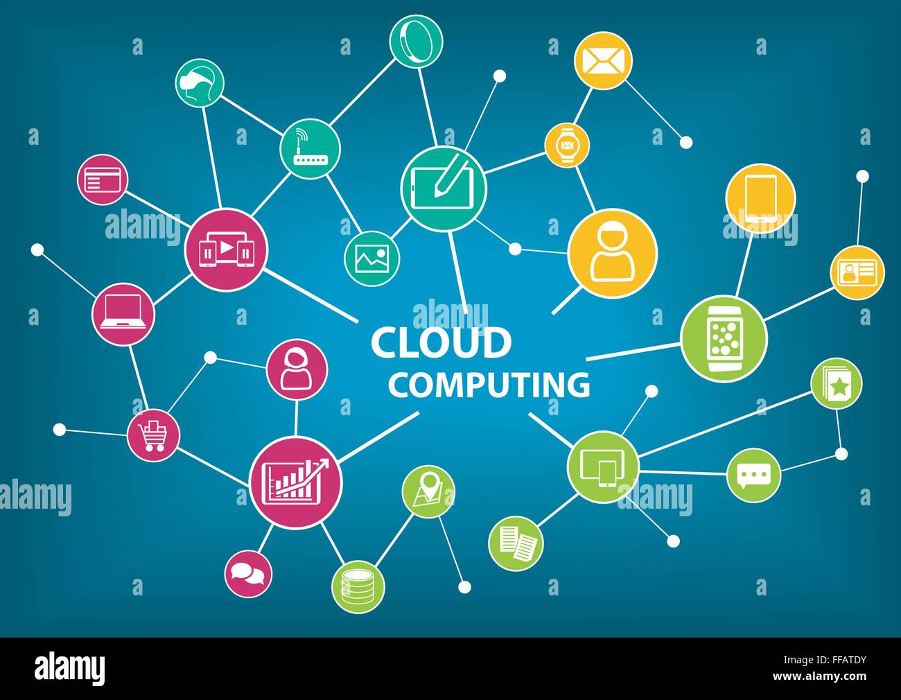 Cloud Computing Concept Information Technology Vector Background Stock
