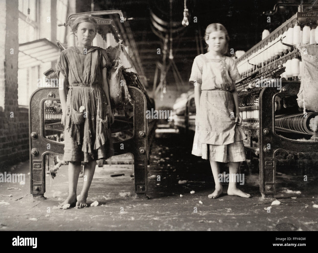 HINE: CHILD LABOR, 1911. /nYoung textile mill girls at a cotton mill ...