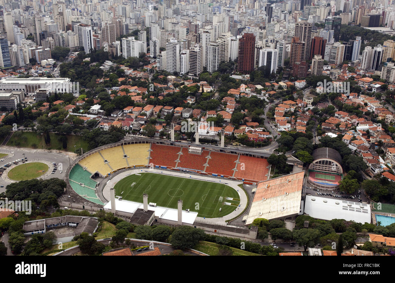 Aerial view of Municipal Estadio Pacaembu - Estadio Municipal Paulo ... Aerial view of Municipal Estadio Pacaembu - Estadio Municipal Paulo ...