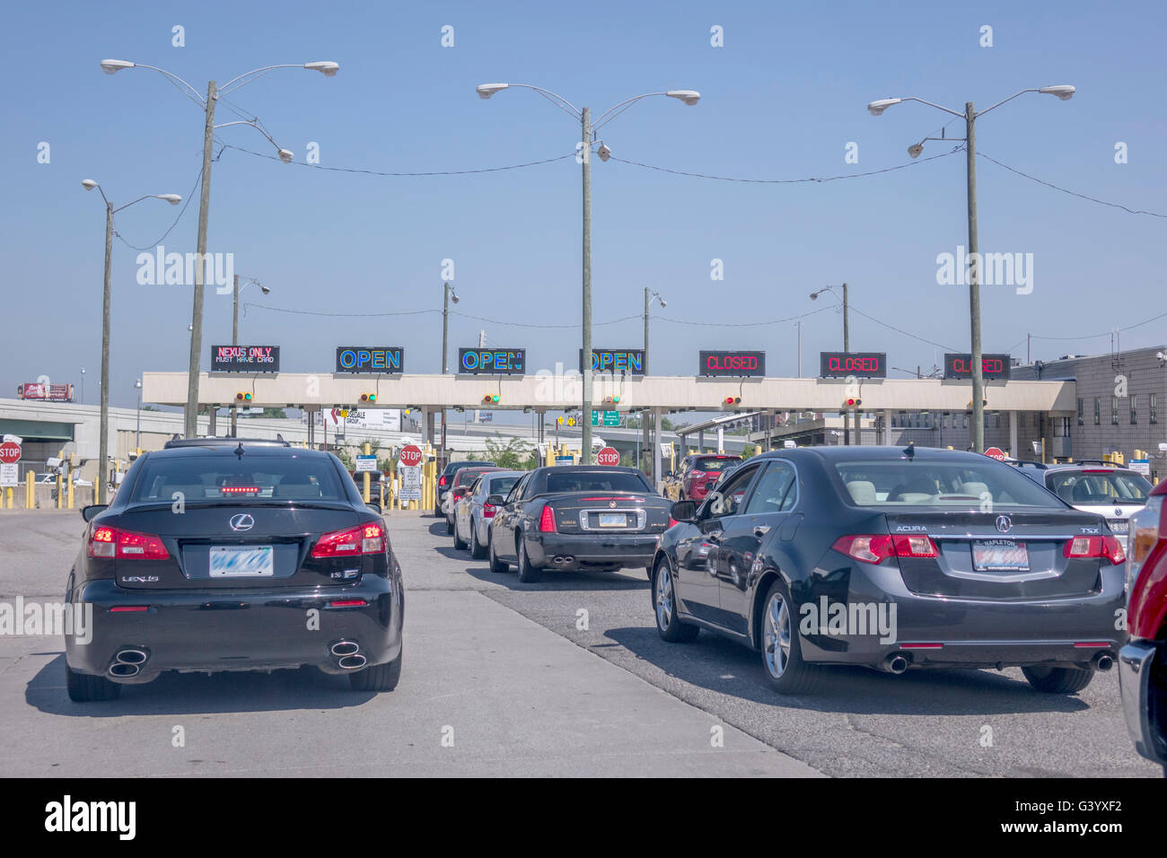 The Canadian U.S. Border Crossing At The Ambassador Bridge Detroit ... The Canadian U.S. Border Crossing At The Ambassador Bridge Detroit ...