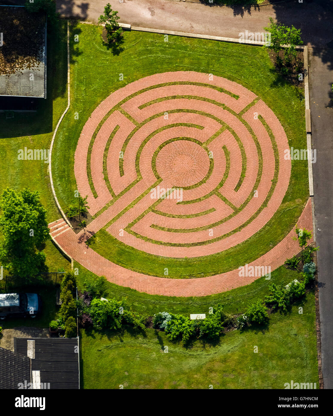 Aerial View, Garden Labyrinth, Hedge Maze, The Catholic Seminary Stock ... Aerial View, Garden Labyrinth, Hedge Maze, The Catholic Seminary Stock ...