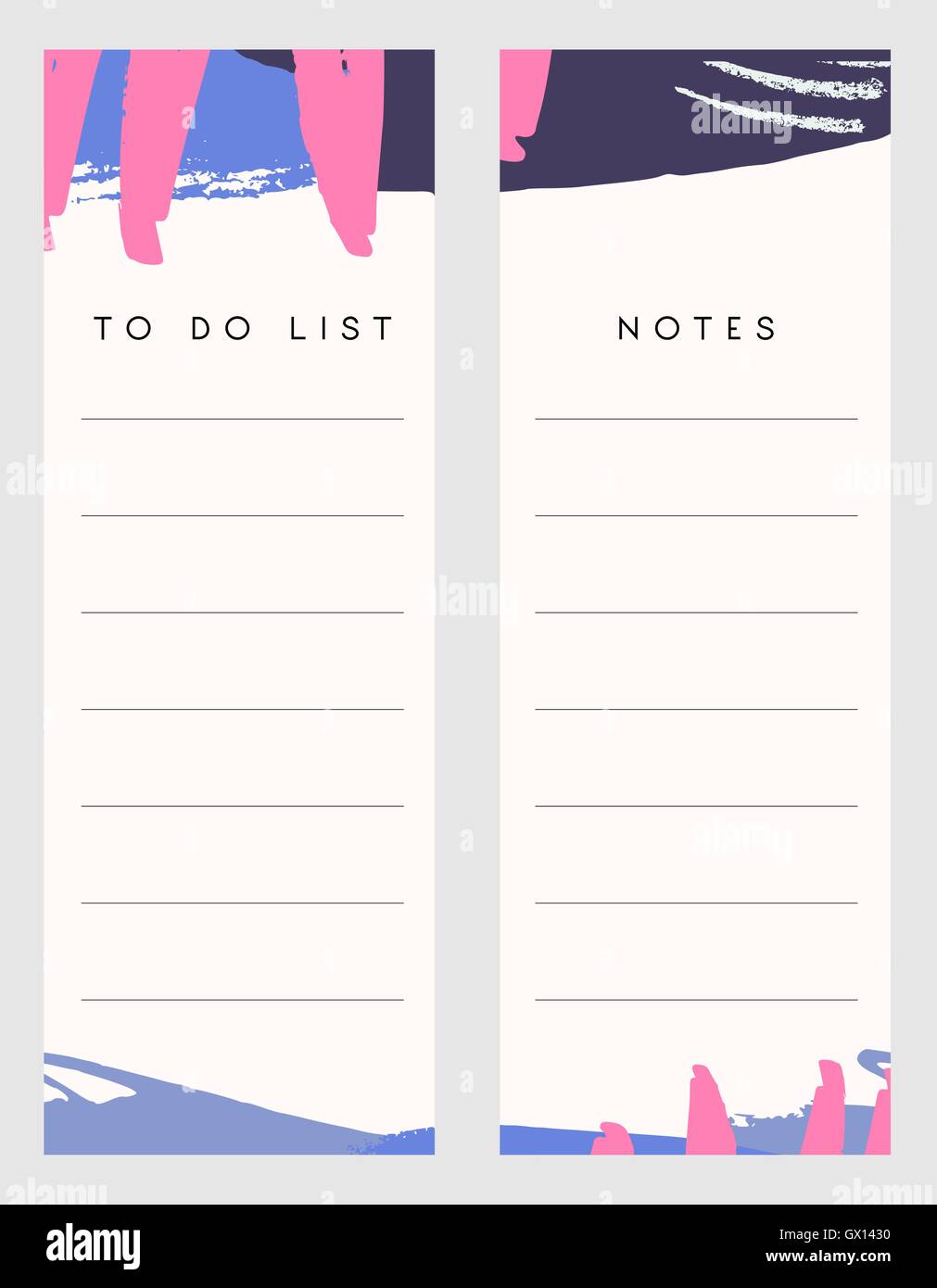 Printable Notes And To Do List Template Designs Decorated With Hand 