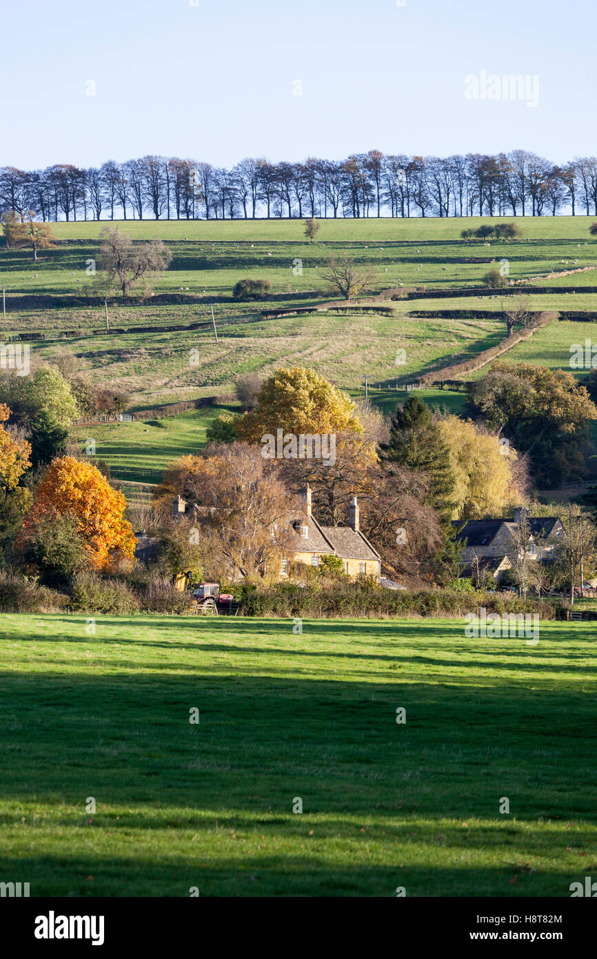 Autumn in the Cotswolds - The Cotswold village of Wood Stanway Stock Photo, Royalty Free Image ...