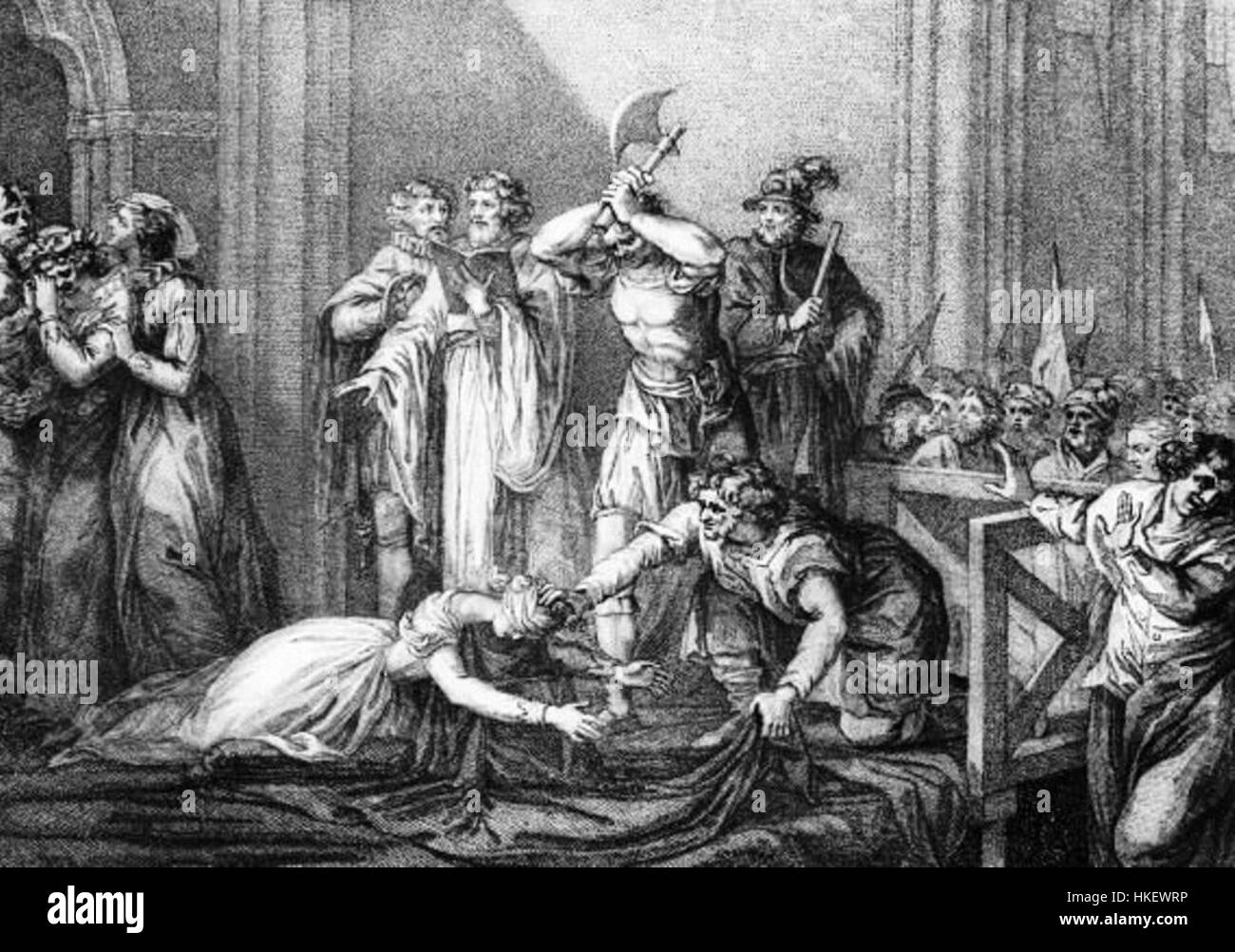The execution of Mary Queen of Scots (engraving Stock Photo, Royalty ...